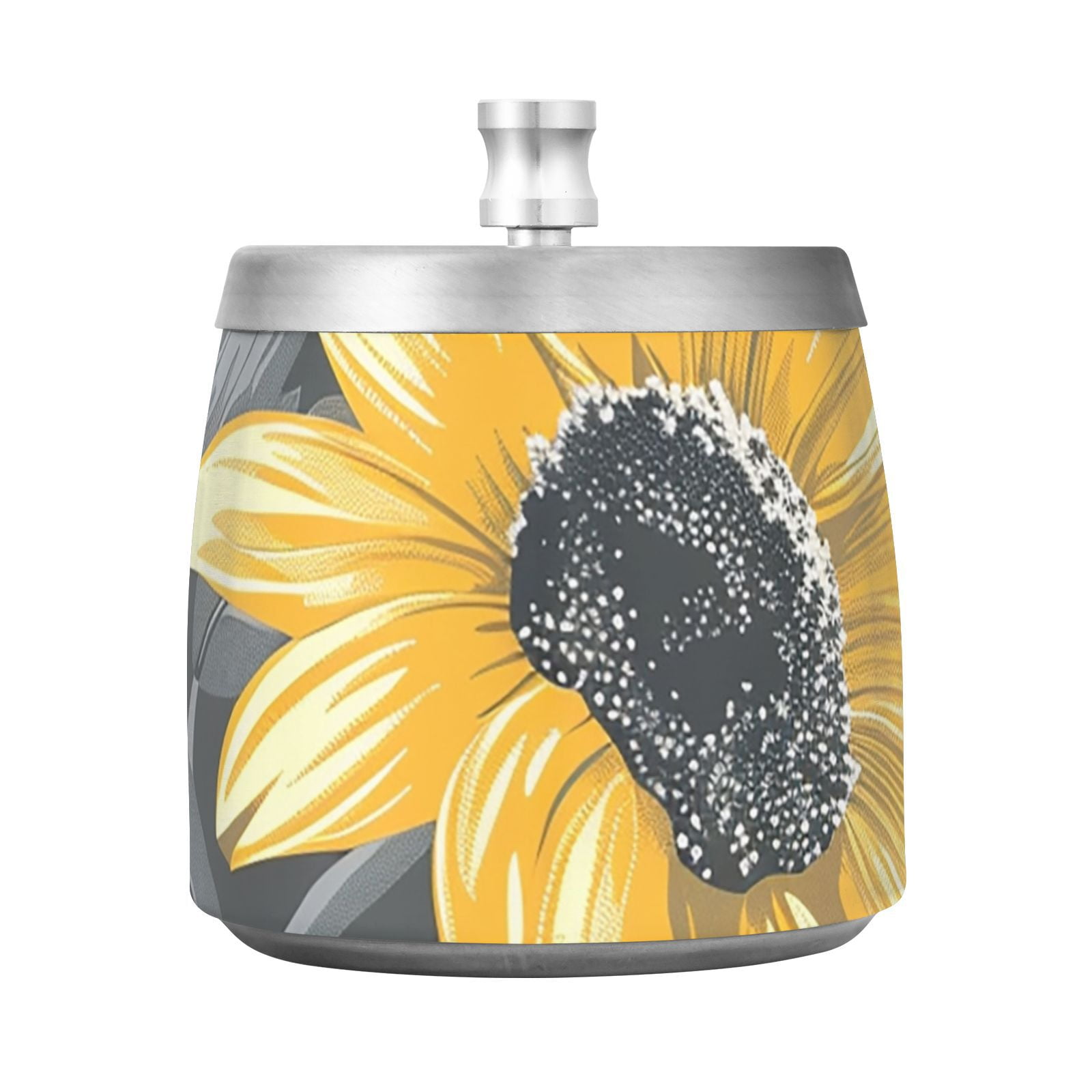 Sunflowers and Leaves Ashtray with Lid Smell Proof Cigarette Ashtray ...