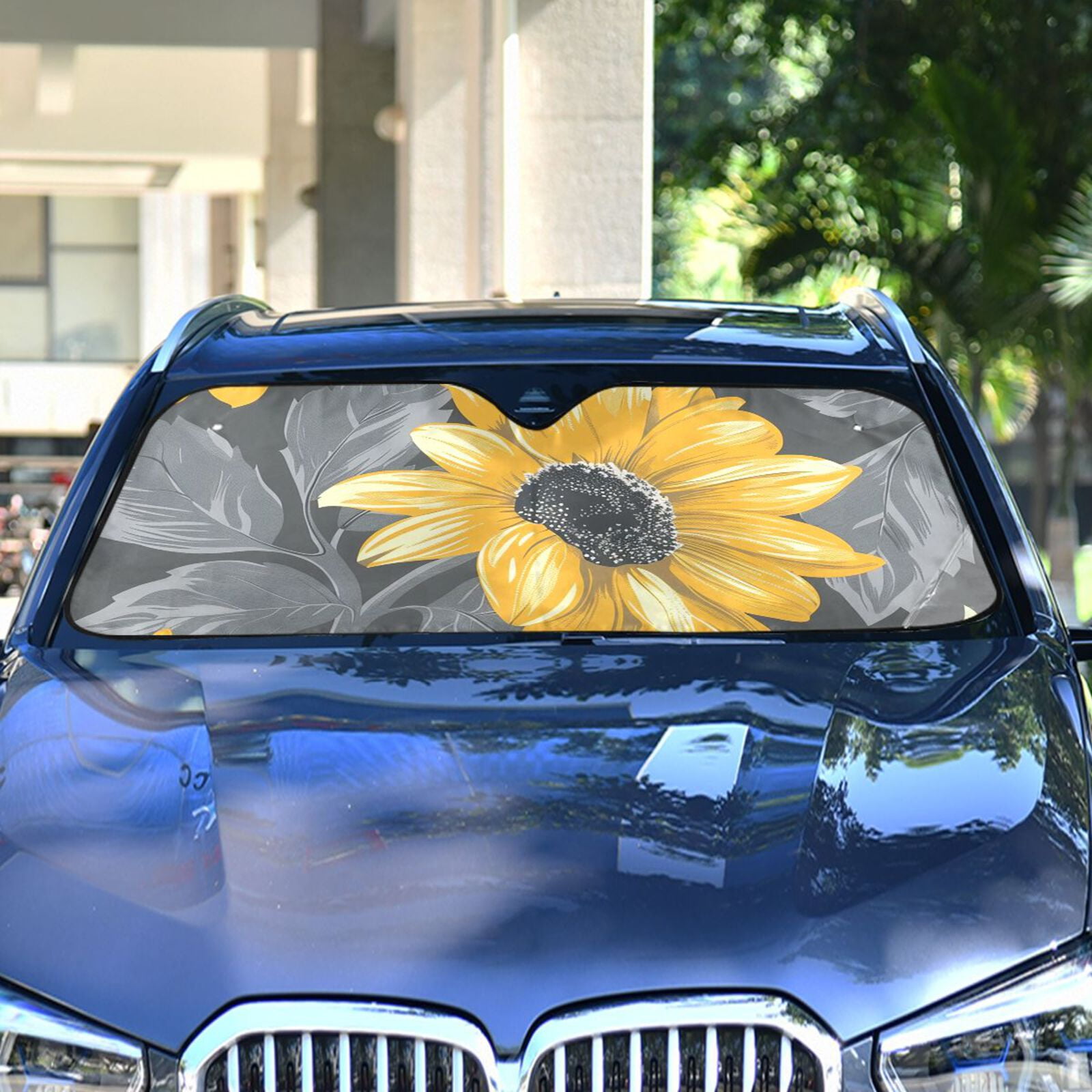 Sunflowers and Leaves Automotive Front Car Windshield Sun Shade ...
