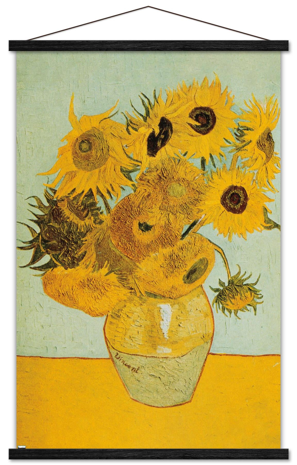 Sunflowers by Vincent van Gogh Wall Poster with Magnetic Frame, 22.375 ...