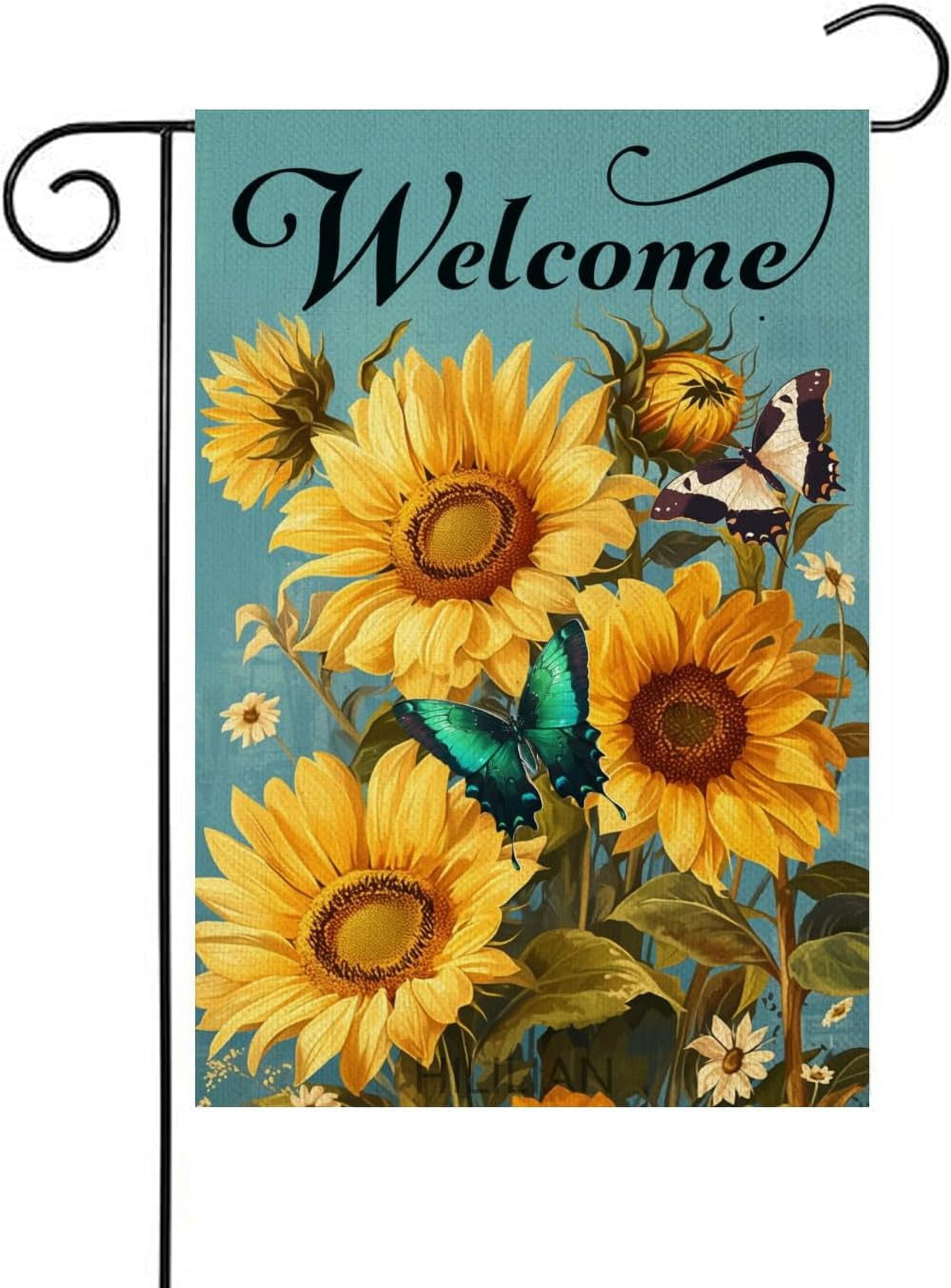Sunflowers welcome Garden Flag Double Sided, House Yard Outdoor Decor ...