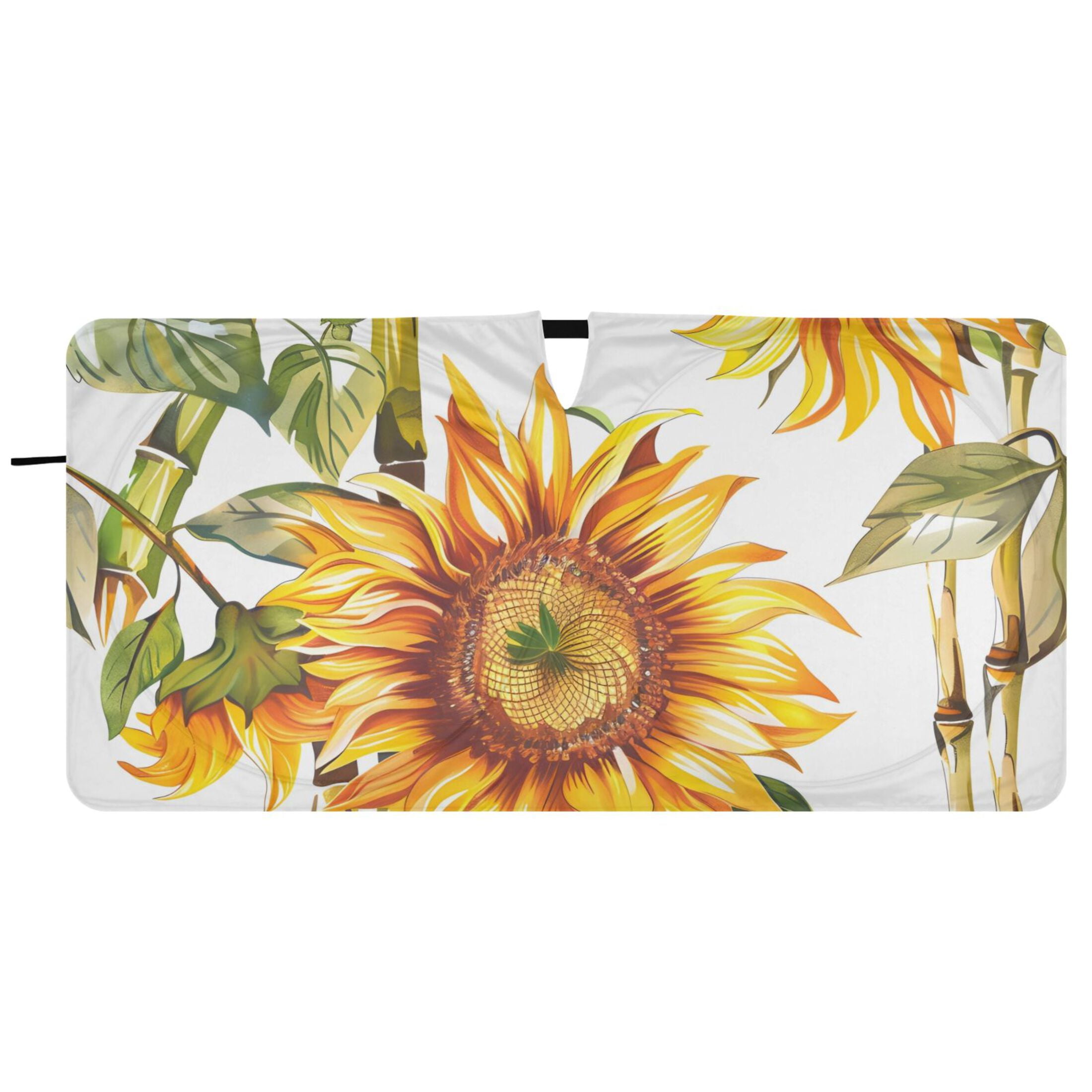 Sunflowers with Bamboo Car Windshield Sun Shade Foldable Front Window ...