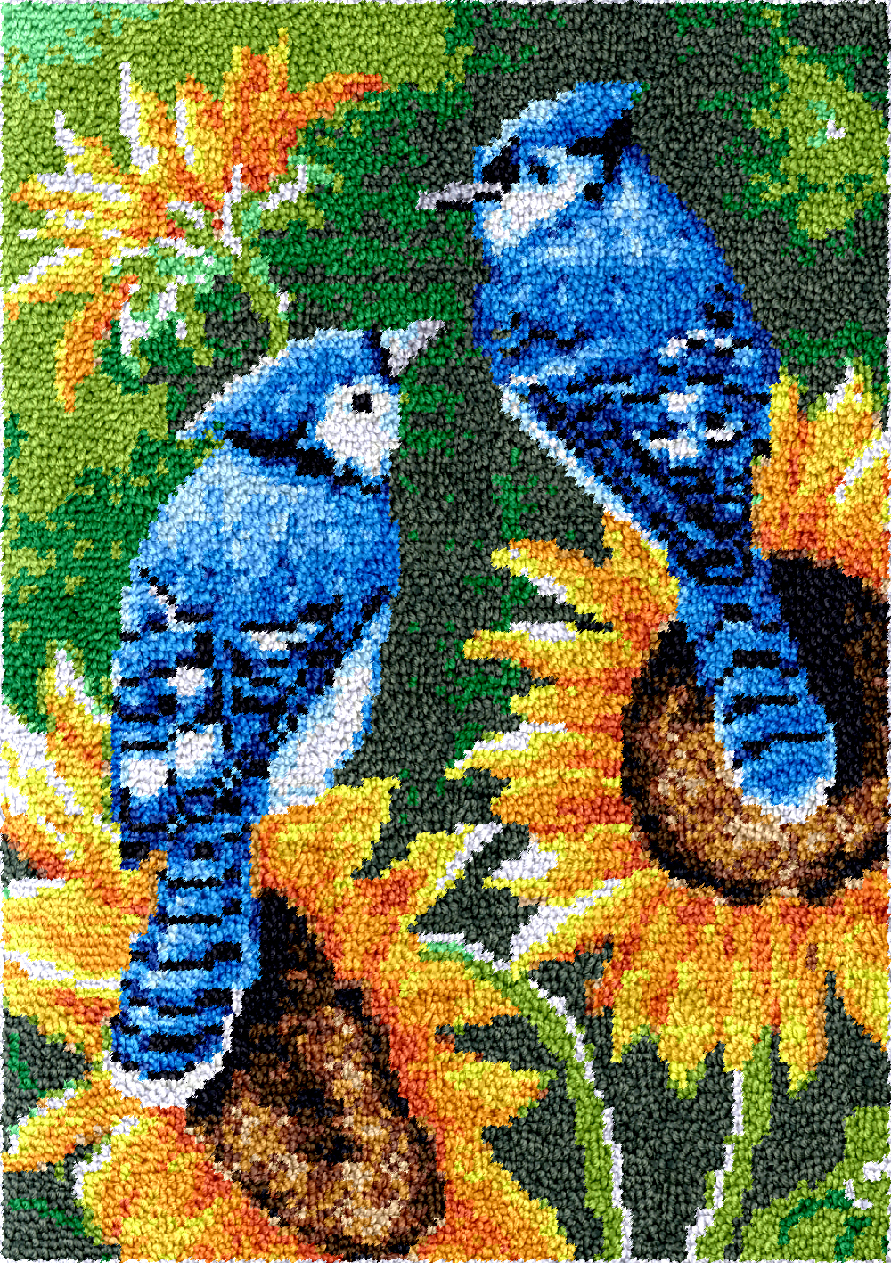 Sunflowers with Bluebirds | Rug Making Latch Hooking Kit - Walmart.com