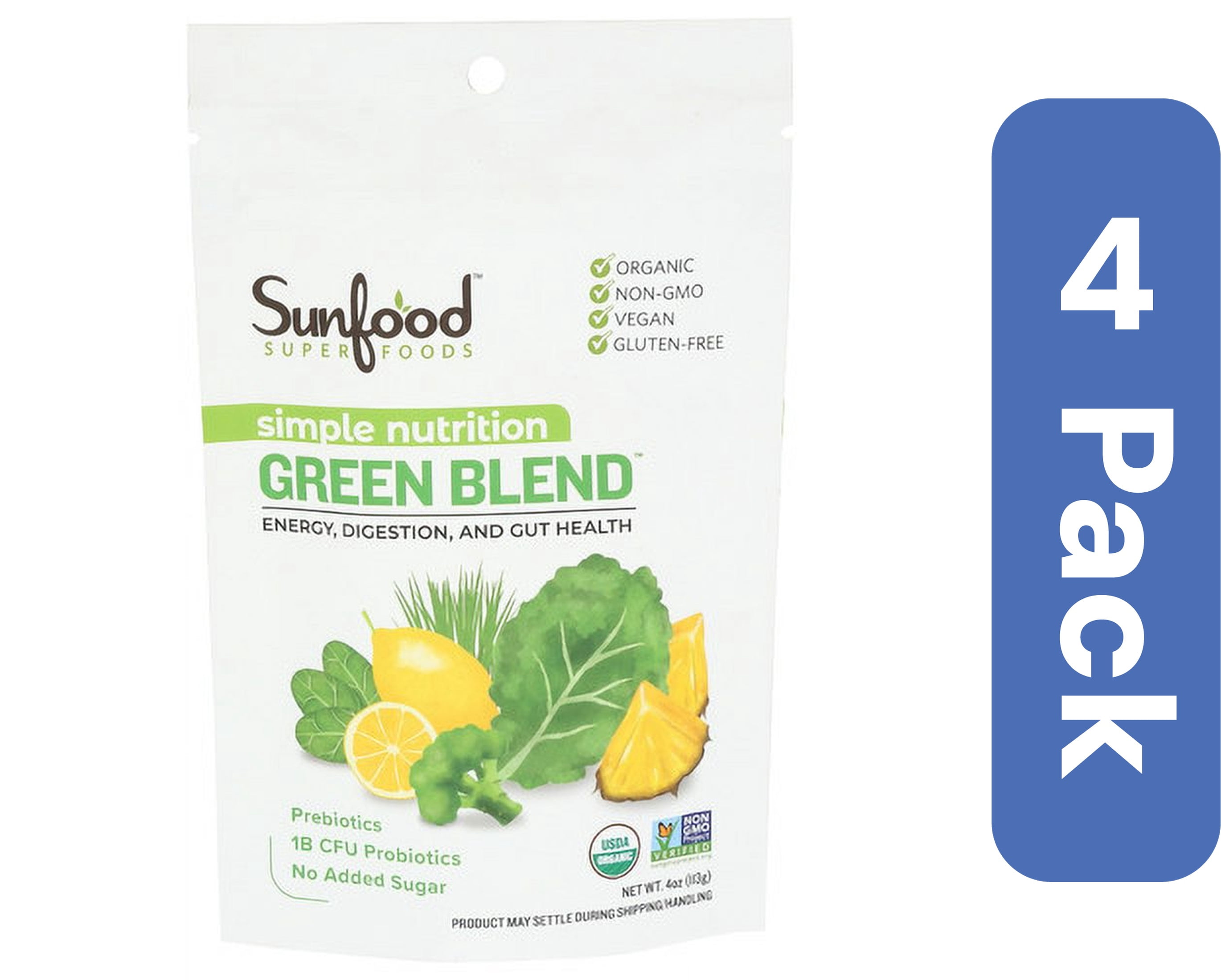 Sunfood Superfoods Green Superfood Powder 4 oz (Pack of 4) - Walmart.com