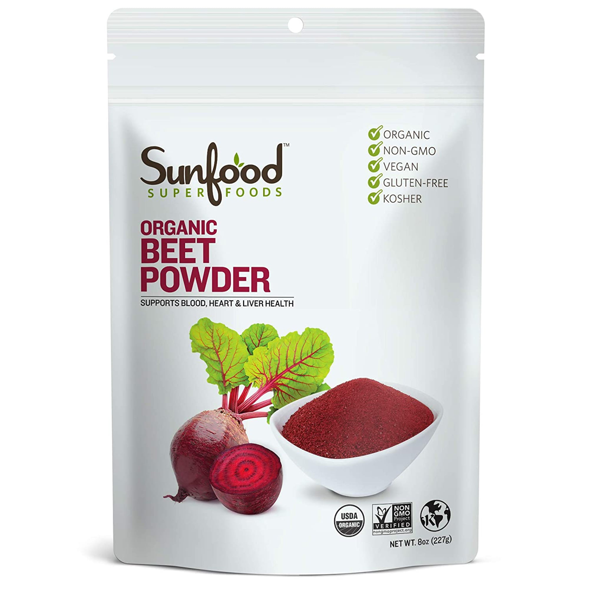 Sunfood Superfoods Organic Beet Powder Superfood with Antioxidants, 8 ...