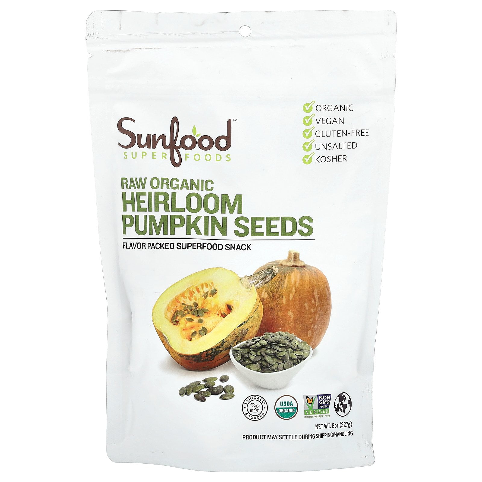 Sunfood Superfoods - Organic Heirloom Pumpkin Seeds - Walmart.com