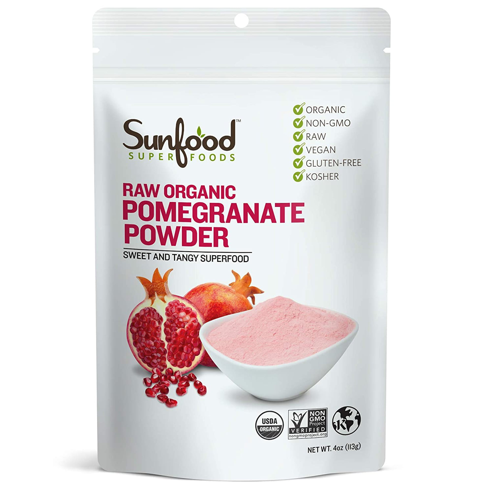 Sunfood Superfoods Raw Organic Pomegranate Powder for Smoothies, Gluten-Free Natural Superfood ...