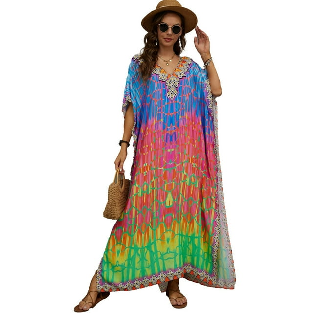 Sunforyou Caftans Plus size Loungewear Kaftan Dresses Lightweight moo ...
