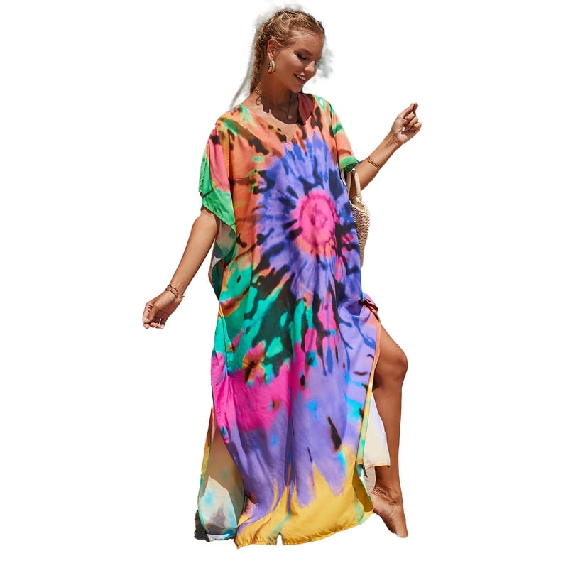 Sunforyou Caftans Plus size Loungewear Kaftan Dresses Purple ...