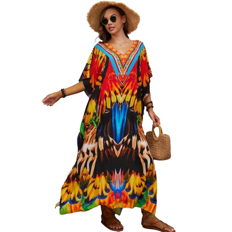 Sunforyou Caftans for Women Plus Size Loungewear Summer Kaftan Dresses ...
