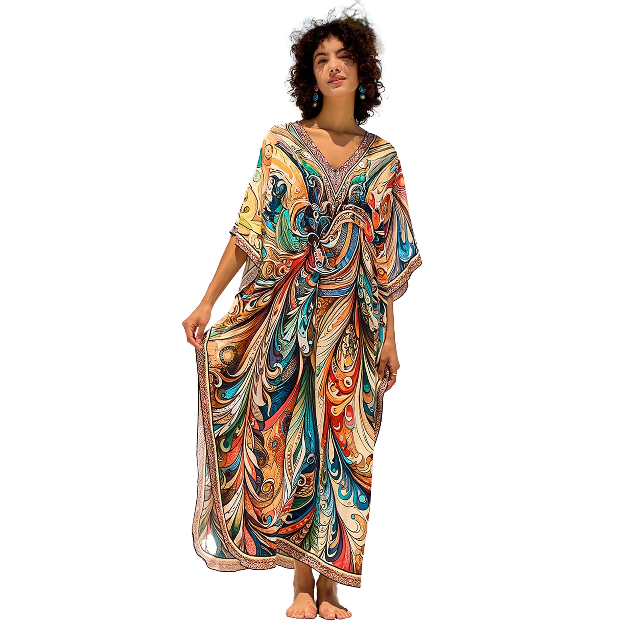 Sunforyou Kafan Dresses for Women Moo Moos Bathing suit Cover up Plus ...