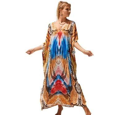 Sunforyou Plus Size Caftans Loungewear Kaftan Dresses Swimsuit Cover up Lightweight Moo Moos for ...