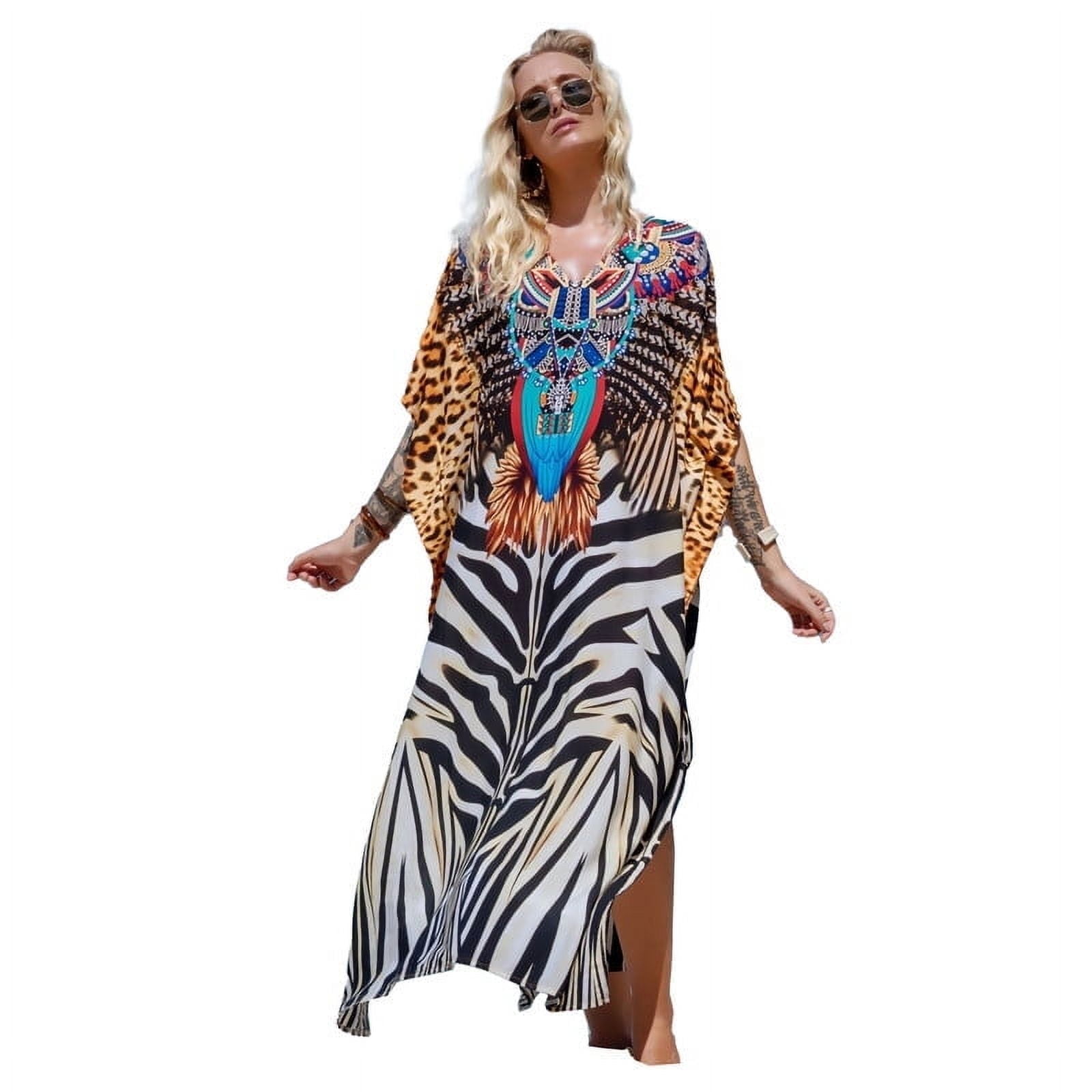 Sunforyou Kafan Dresses for Women Moo Moos Bathing suit Cover up Zebra ...