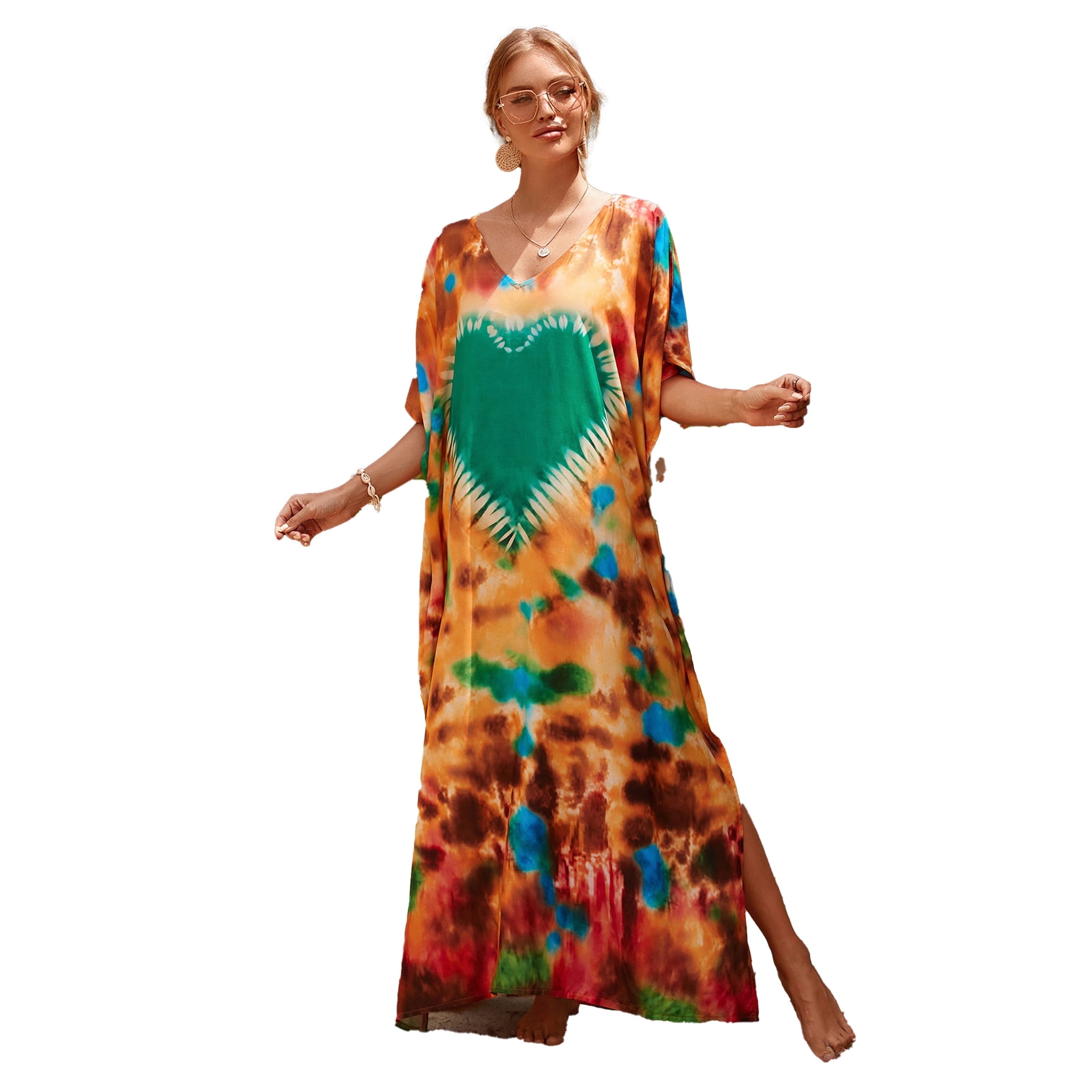 Sunforyou Plus Size Caftans Loungewear Kaftan Dress Swimsuit Cover up ...