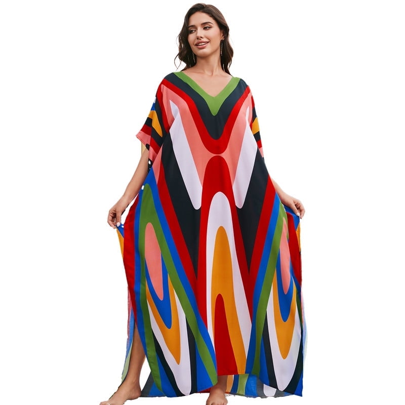 Sunforyou Plus Size Caftans Loungewear Kaftan Dresses Swimsuit Cover up Lightweight Moo Moos for ...