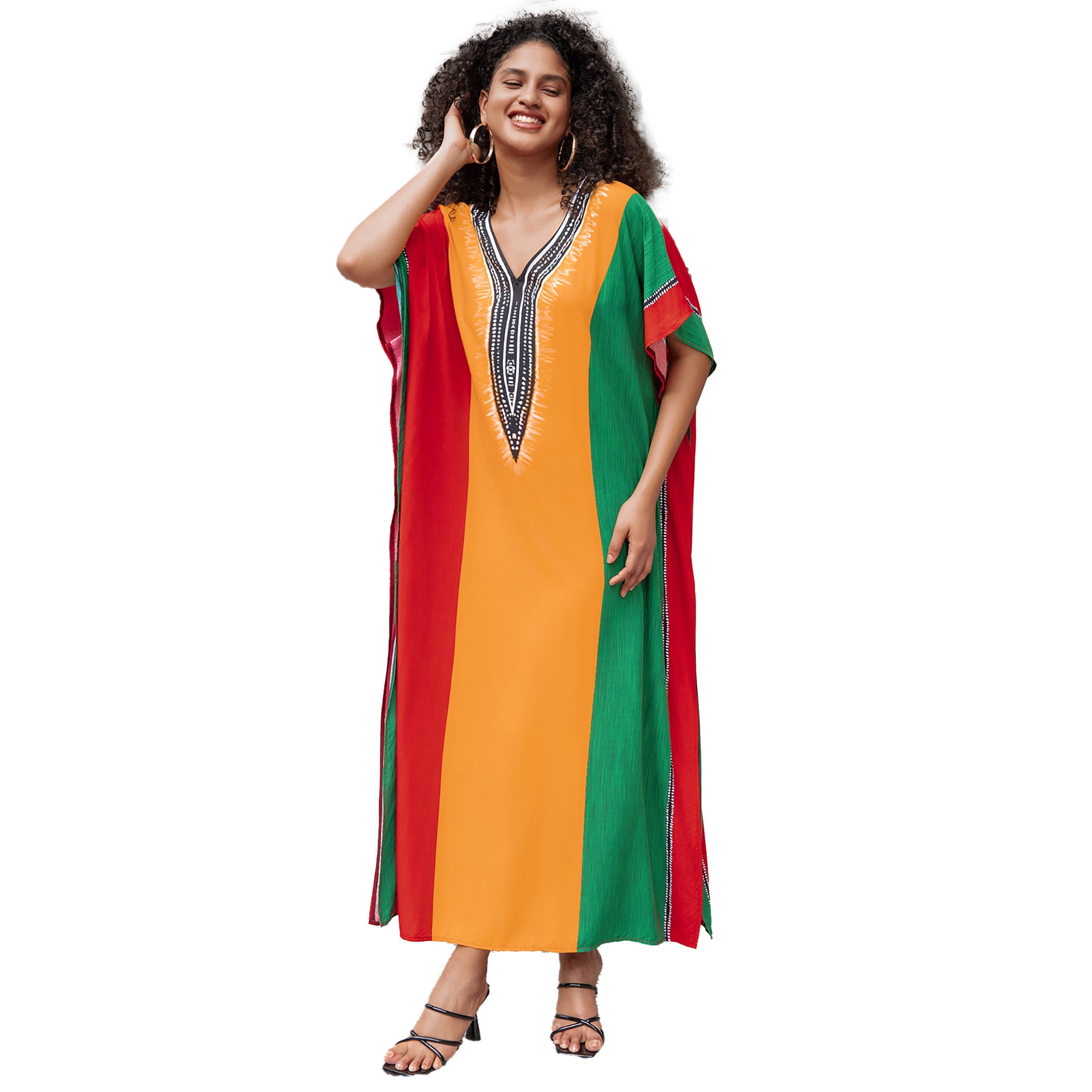 Sunforyou Plus Size Caftans Loungewear Kaftan Dresses Swimsuit Cover up ...