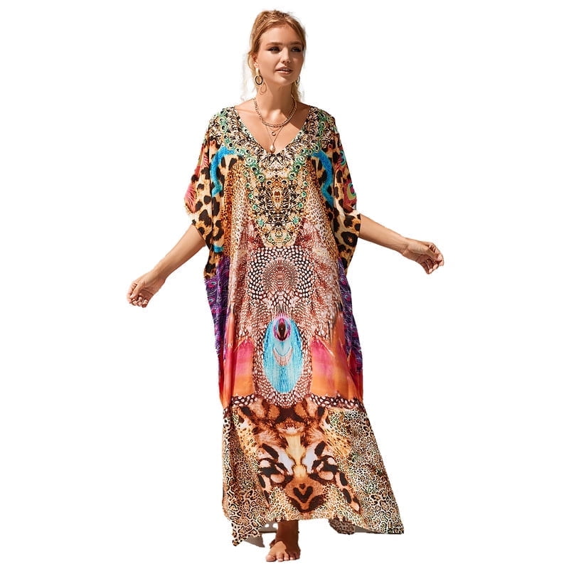 Sunforyou Plus Size Caftans Loungewear Kaftan Dresses Swimsuit Cover up ...