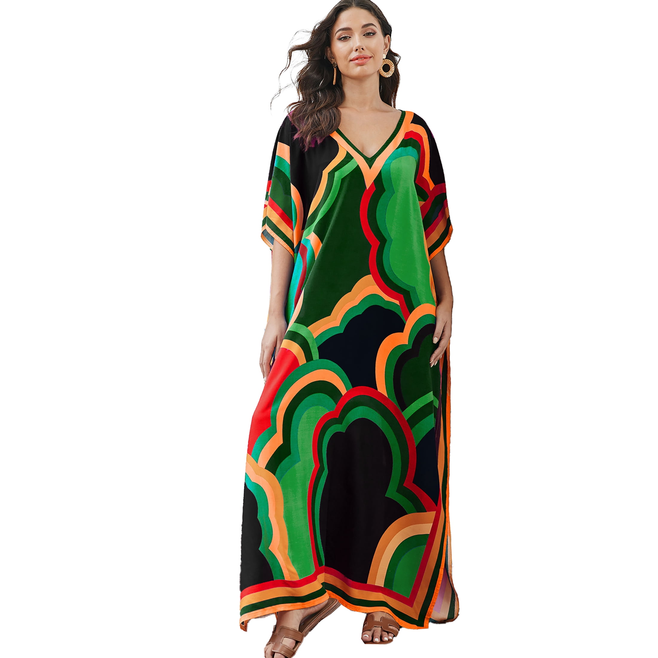 Sunforyou Plus Size Caftans Loungewear Kaftan Dresses Swimsuit Cover up ...