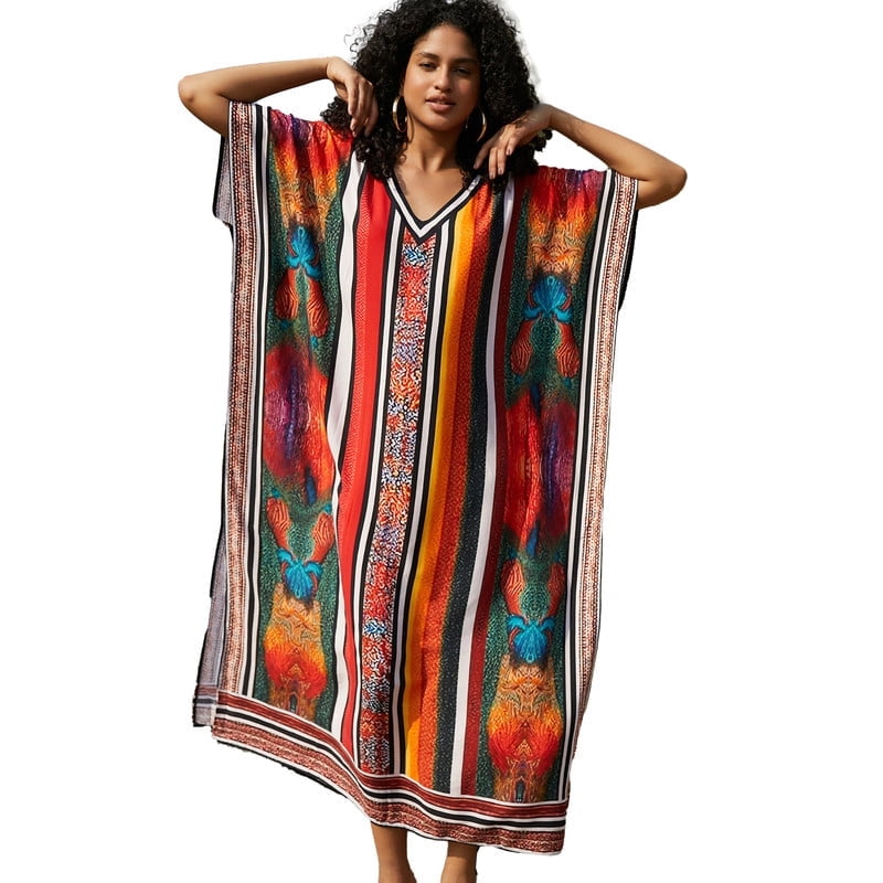 Sunforyou Plus Size Caftans Loungewear Kaftan Dresses Swimsuit Cover up ...