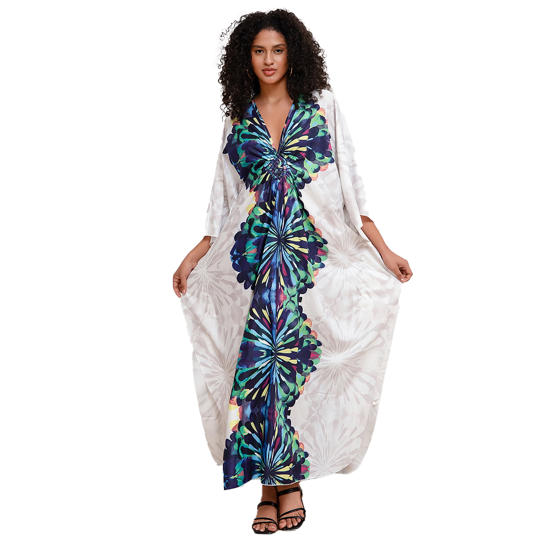Sunforyou Plus Size Kaftan Dresses for Women Swimsuit Cover Up Firework ...
