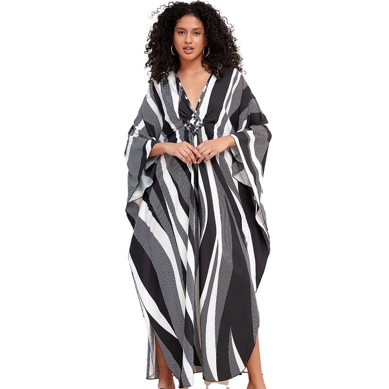 Sunforyou Plus Size Kaftan Dresses for Women Swimsuit Cover Up Print ...