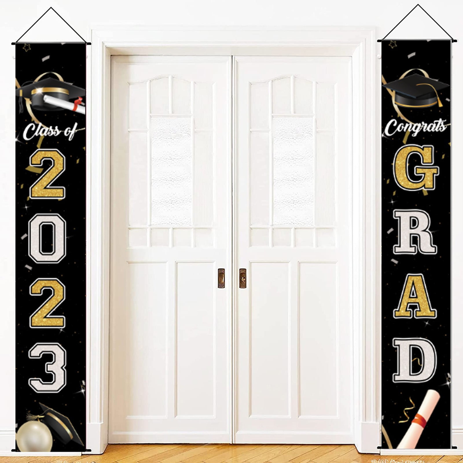 Sunggoko Home & Garden 2024 Graduation Banners Hanging Flags Porch Sign ...