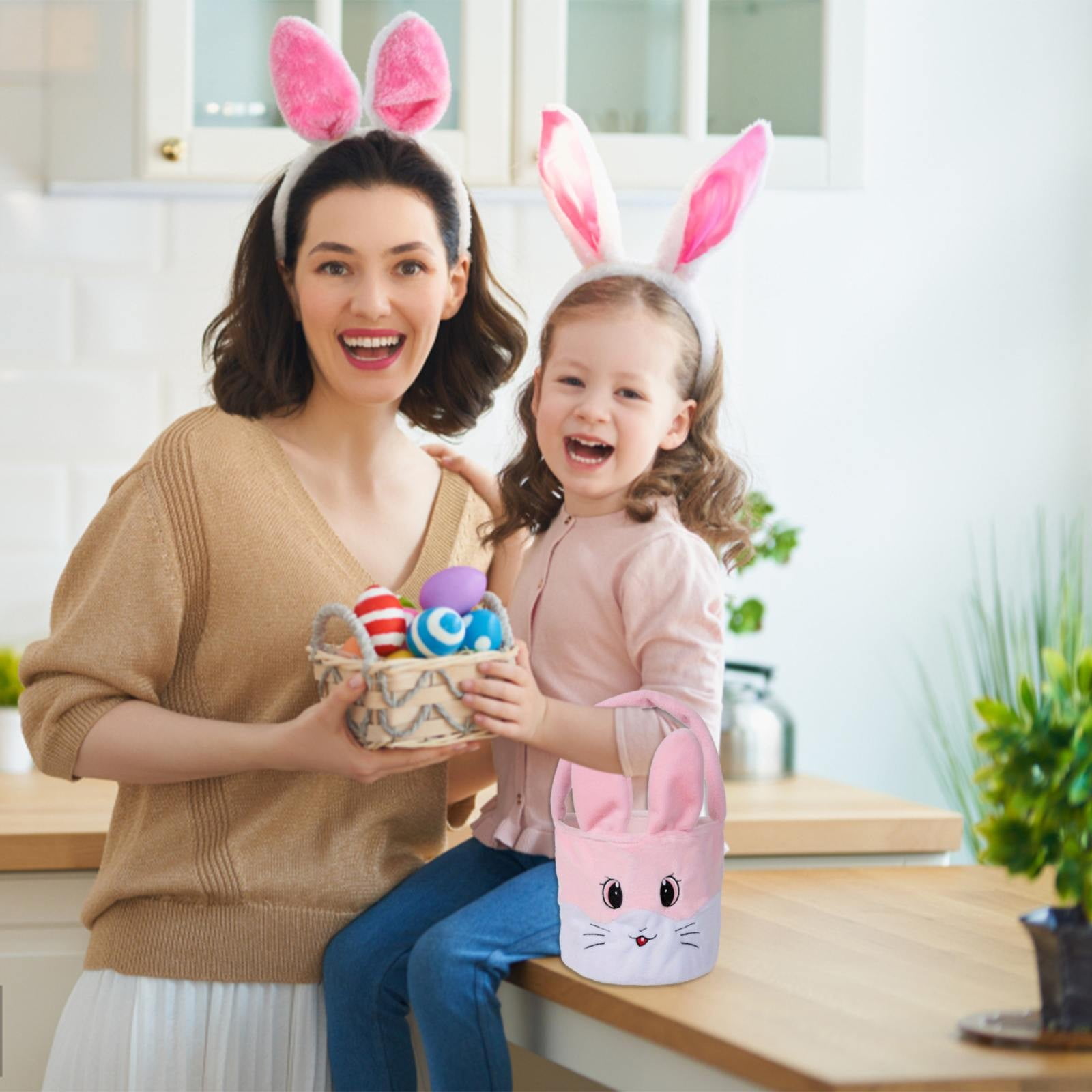 Sunggoko Home Textile Storage Easter Basket Easter Bunny Basket Green ...