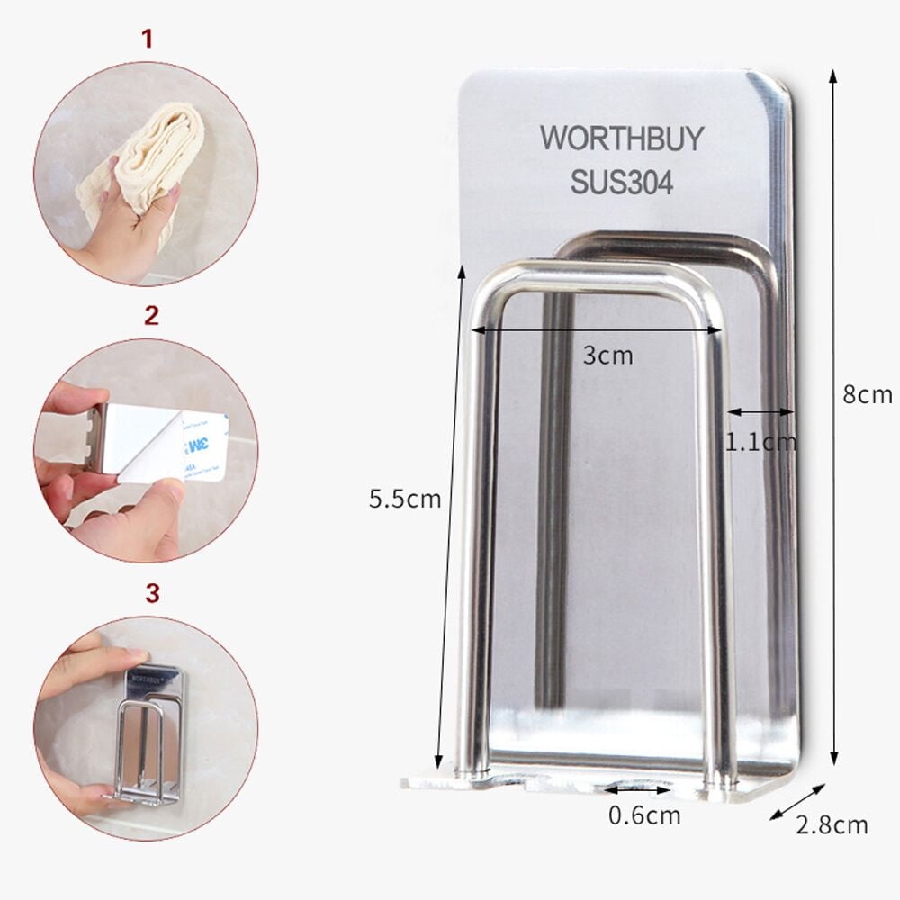 Sunggoko Kitchen Supplies Storage Rack Steel Toothbrush Organizer ...