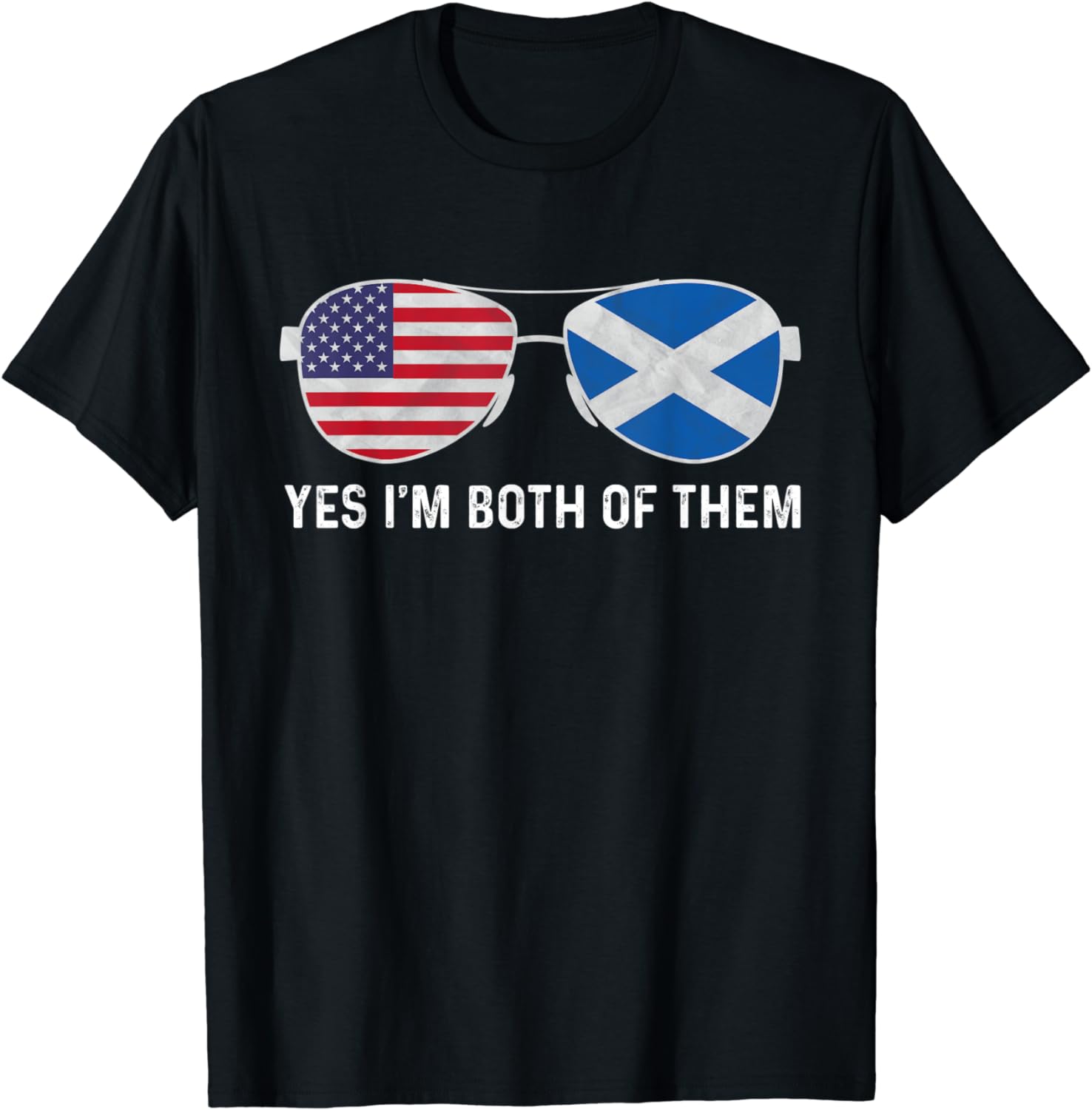 Sunglass Design Scottish American Flag Patriotic Heritage T-Shirt - Walmart.com