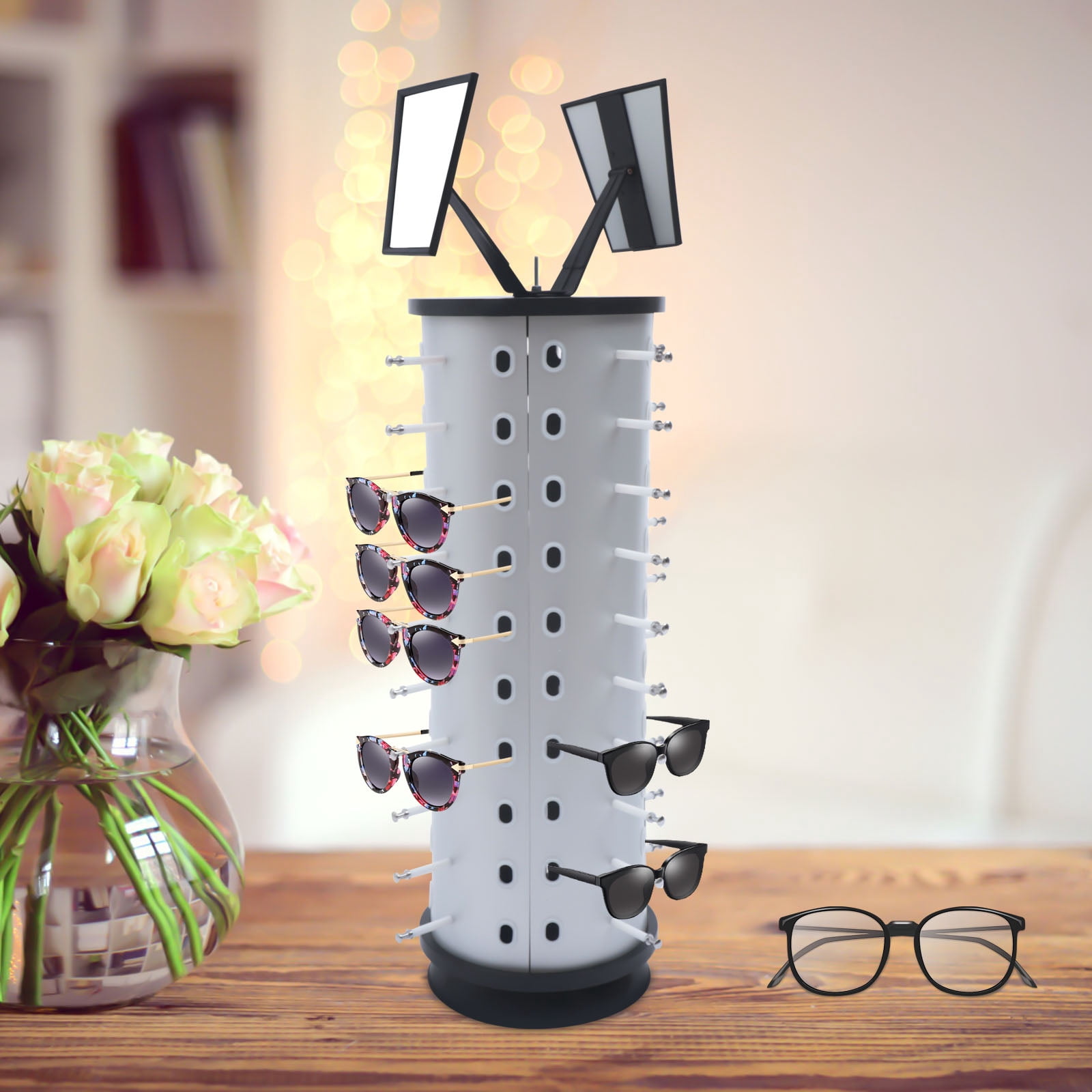 Sunglass Display Rack Rotating Metal 40 Pairs Glasses Stand Holder With ...