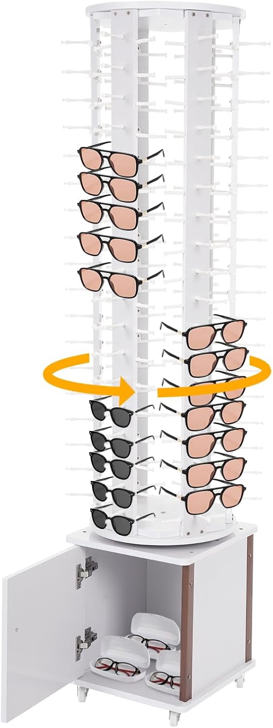 Sunglass Display Stand, 108 Pairs Floor-Standing Rotating Sunglasses ...