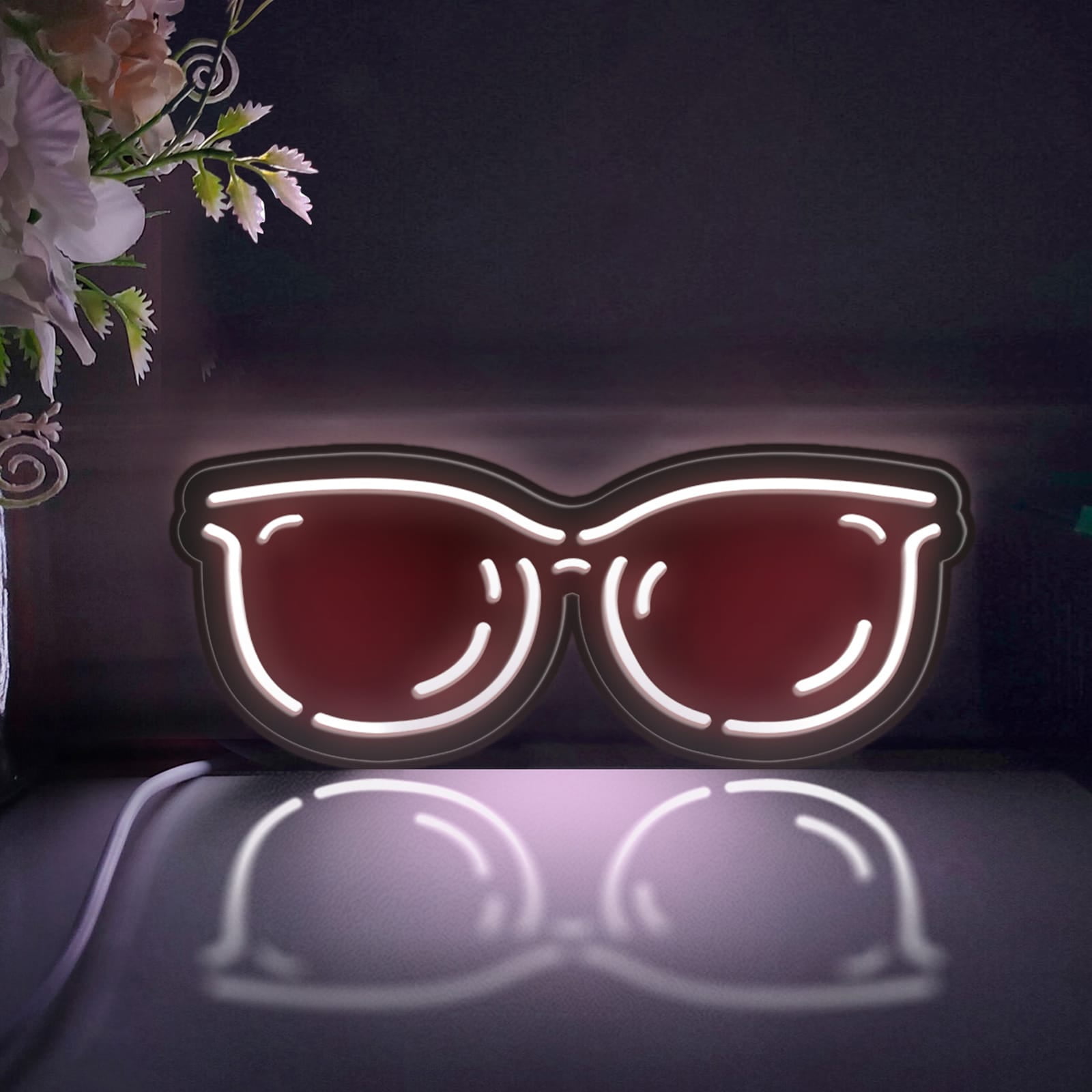 Sunglass Led Light Box, Dimmable Neon-Like Light Signs USB Power for ...