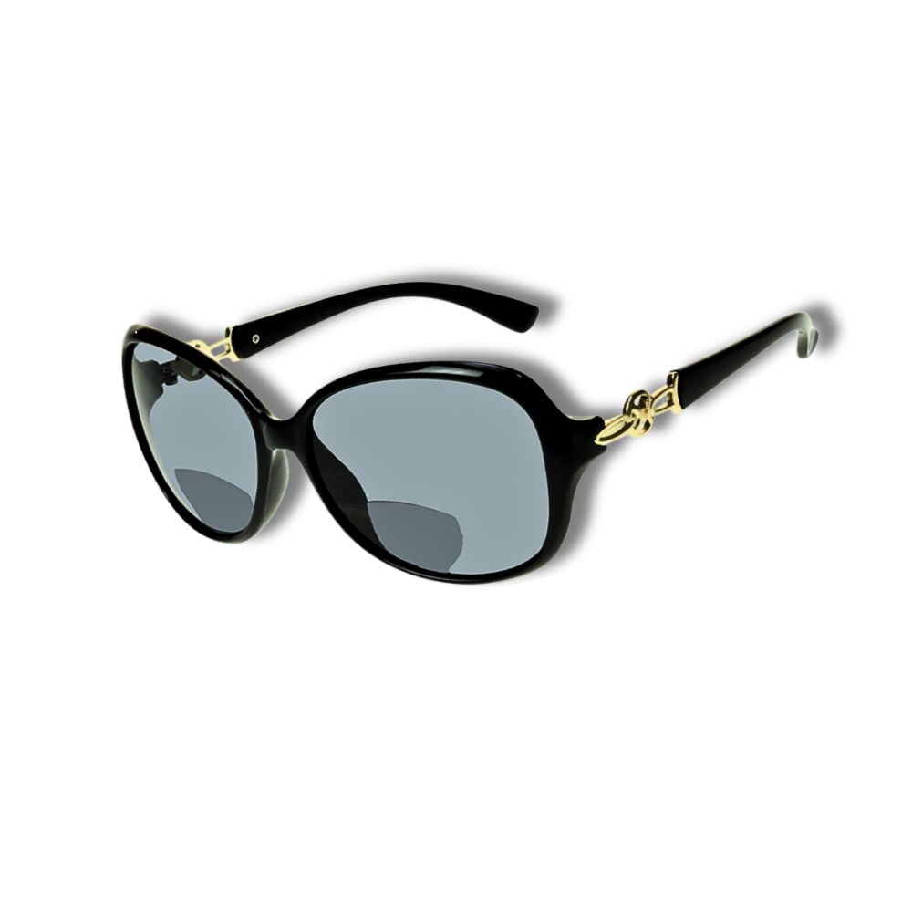 proSPORT Women Bifocal Reading Sunglass Reader Oversized Black Gold ...