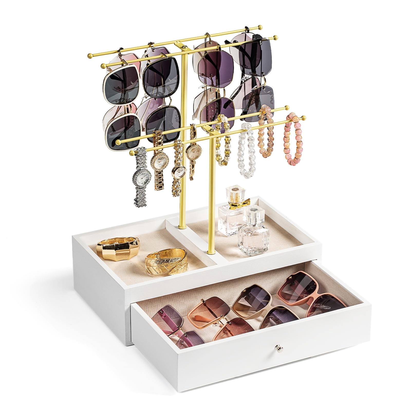 Sunglass Organizer, 2-Tier Glasses Holder Stand for 20 Pairs of Eyewear ...