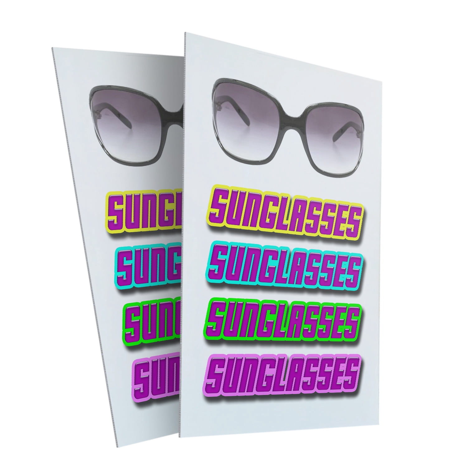 Sunglasses (2-PACK) 24" x 36" Plastic Signs | Sign Insert 4mm ...