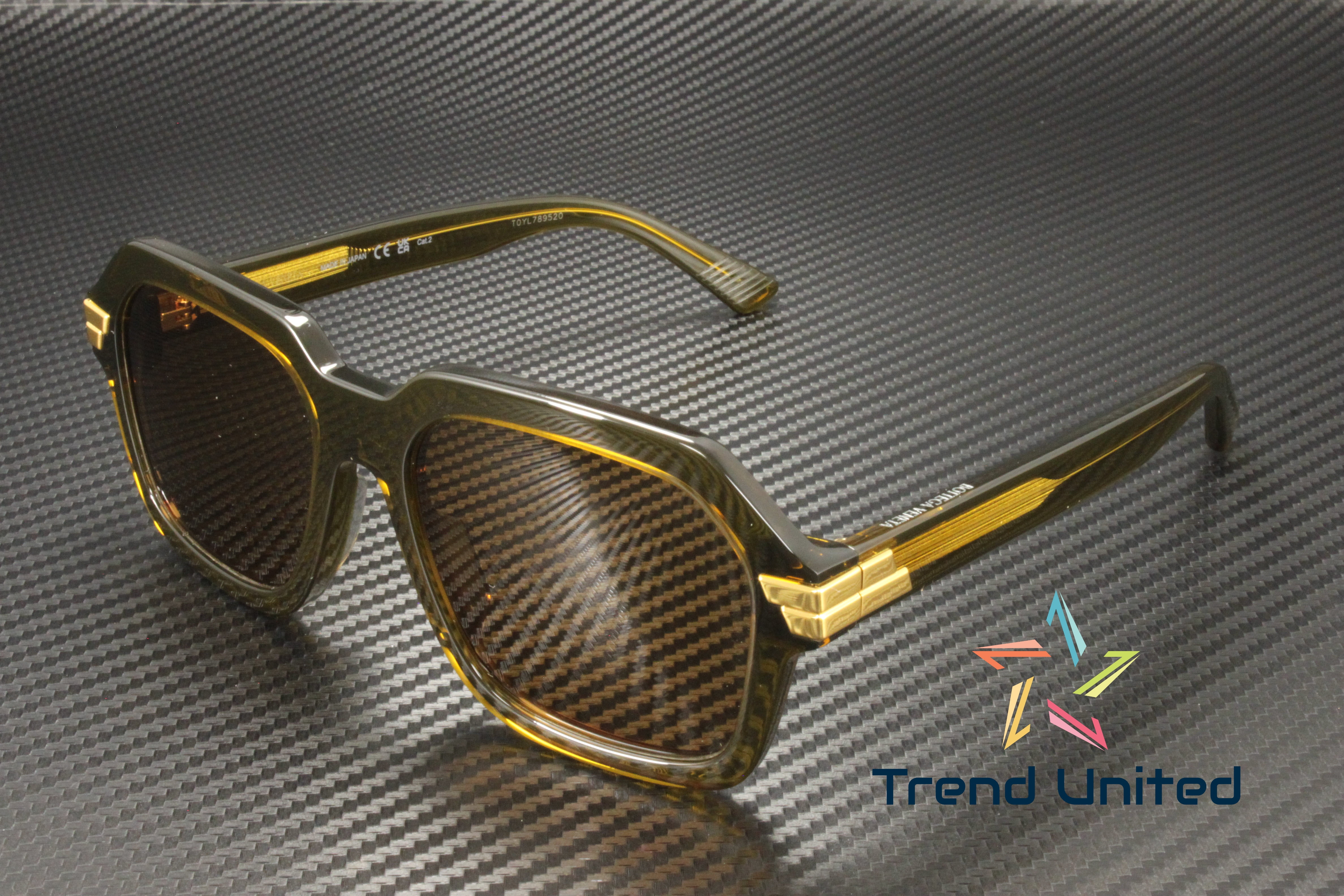 Sunglasses Bottega Veneta BV 1123 S- 004 Green / Brown - Walmart.com