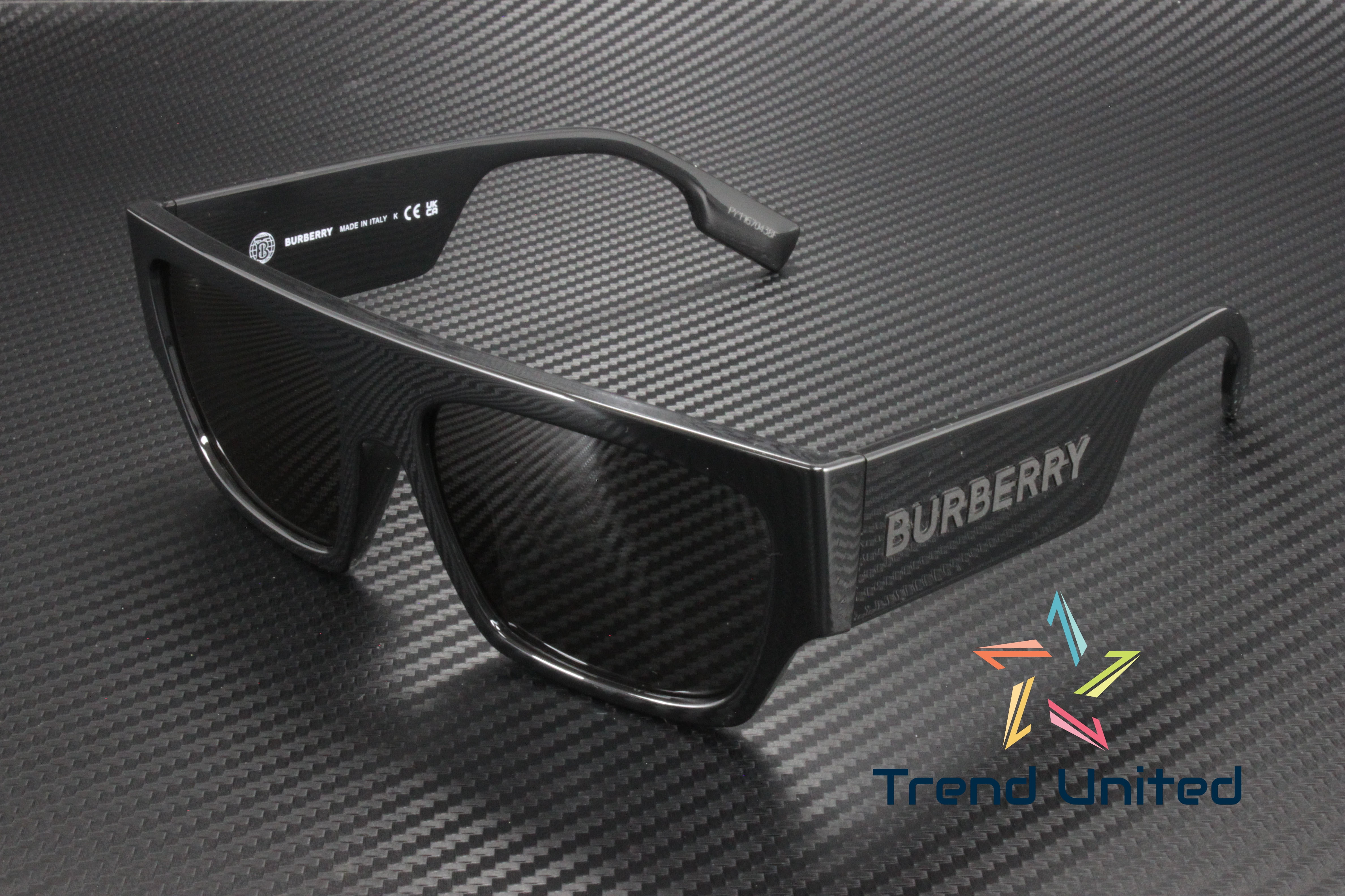 BURBERRY BE4397U 300187 Micah Black Dark Grey 58 mm Men's Sunglasses - Walmart.com