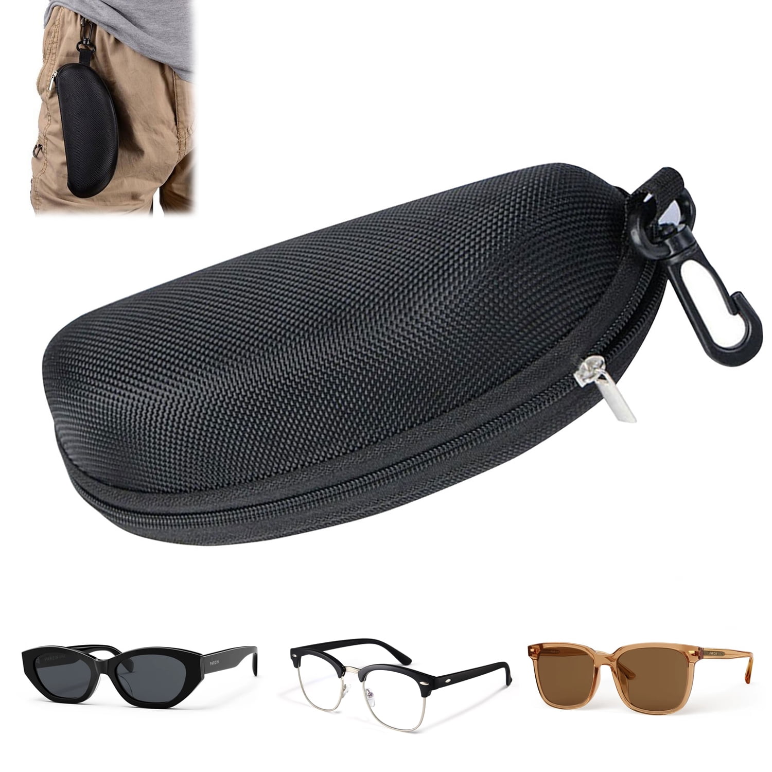 Sunglasses Case, AYAMAYA Soft & Ultra-Light Glasses Case with Zipper ...