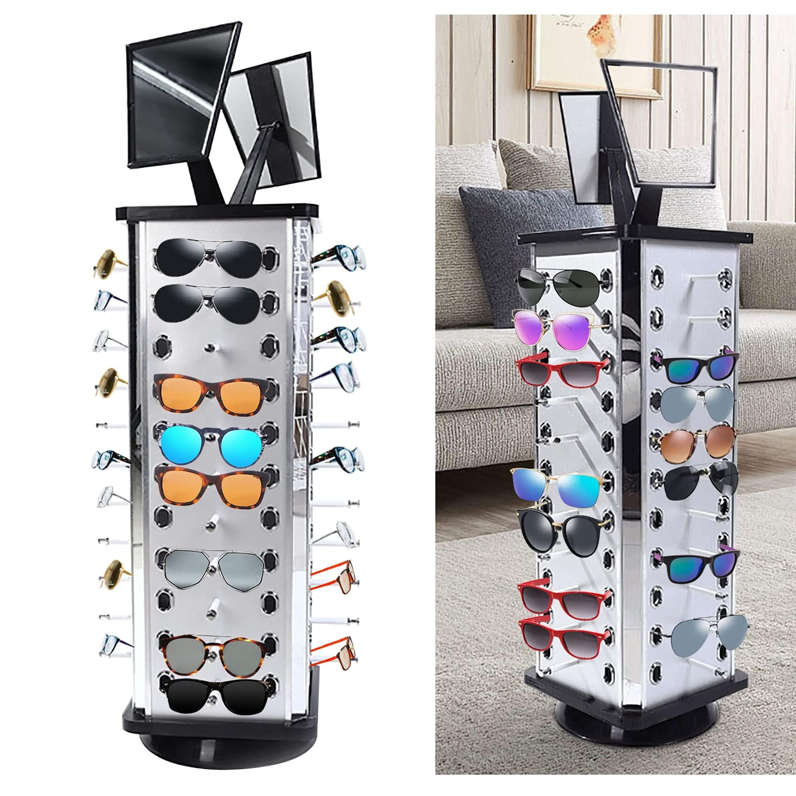 Sunglasses Display Stand Organizer 44 Pairs Capacity, 360° Rotating ...