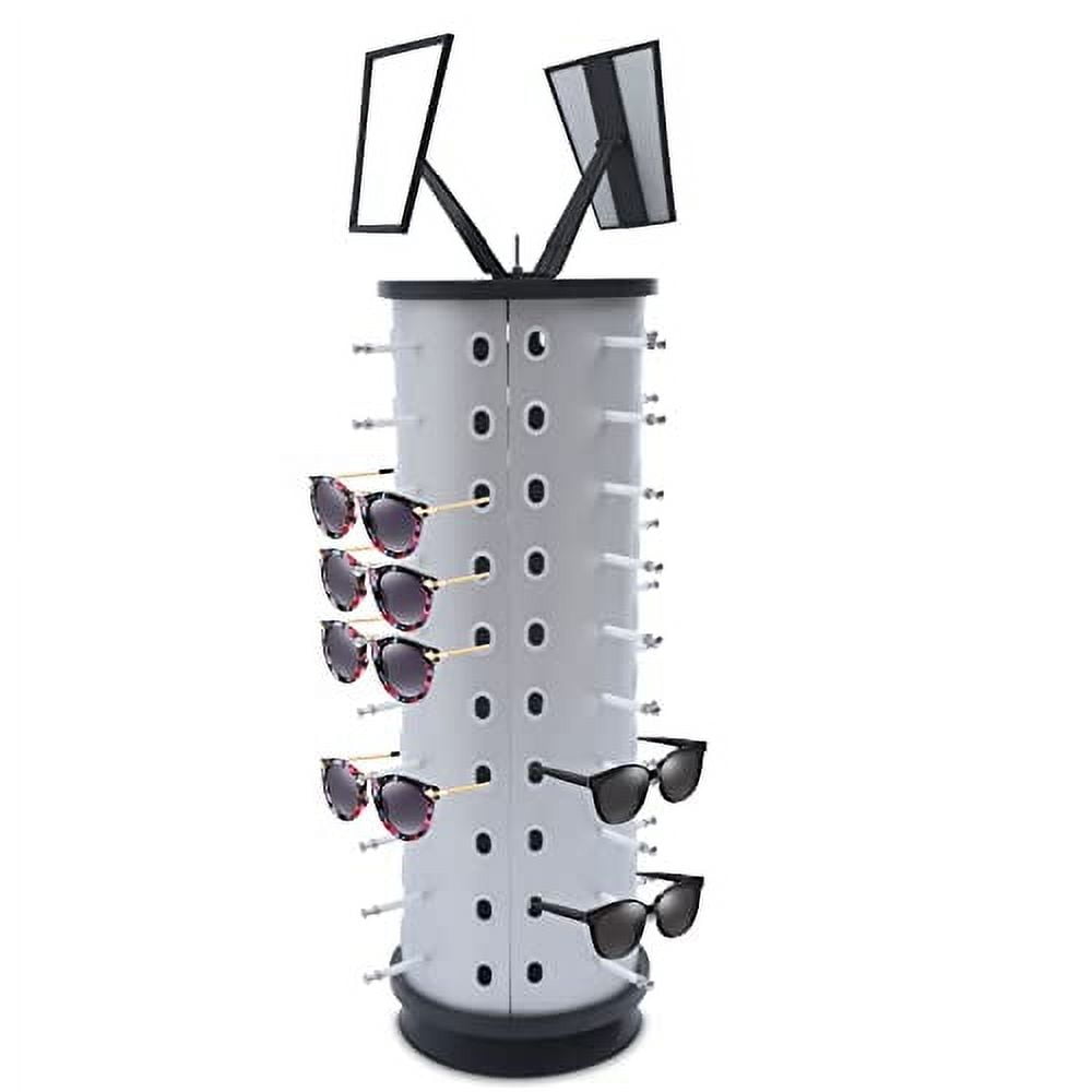 Sunglasses Display Stand Rotating with Mirror 360° Rotating Counter Top ...
