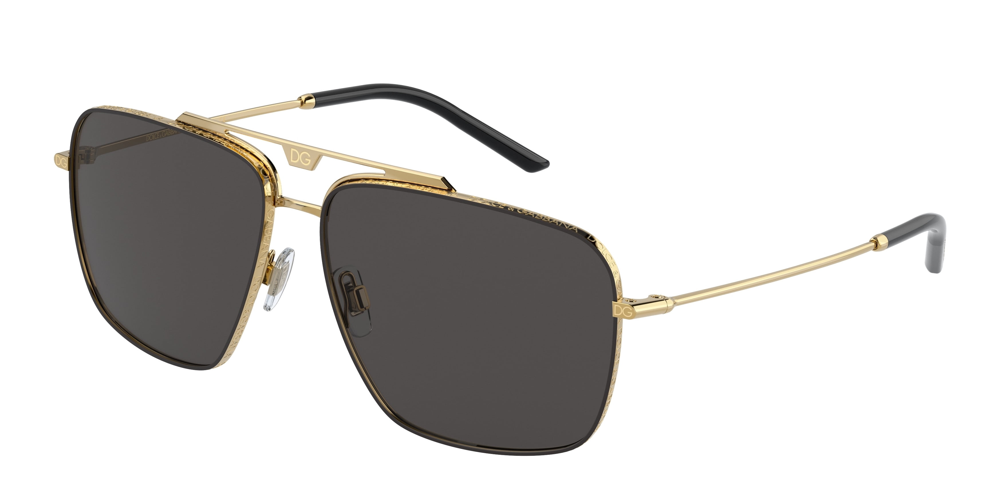 Sunglasses Dolce & Gabbana DG 2264 02/87 Gold/Black Matte Grey ...