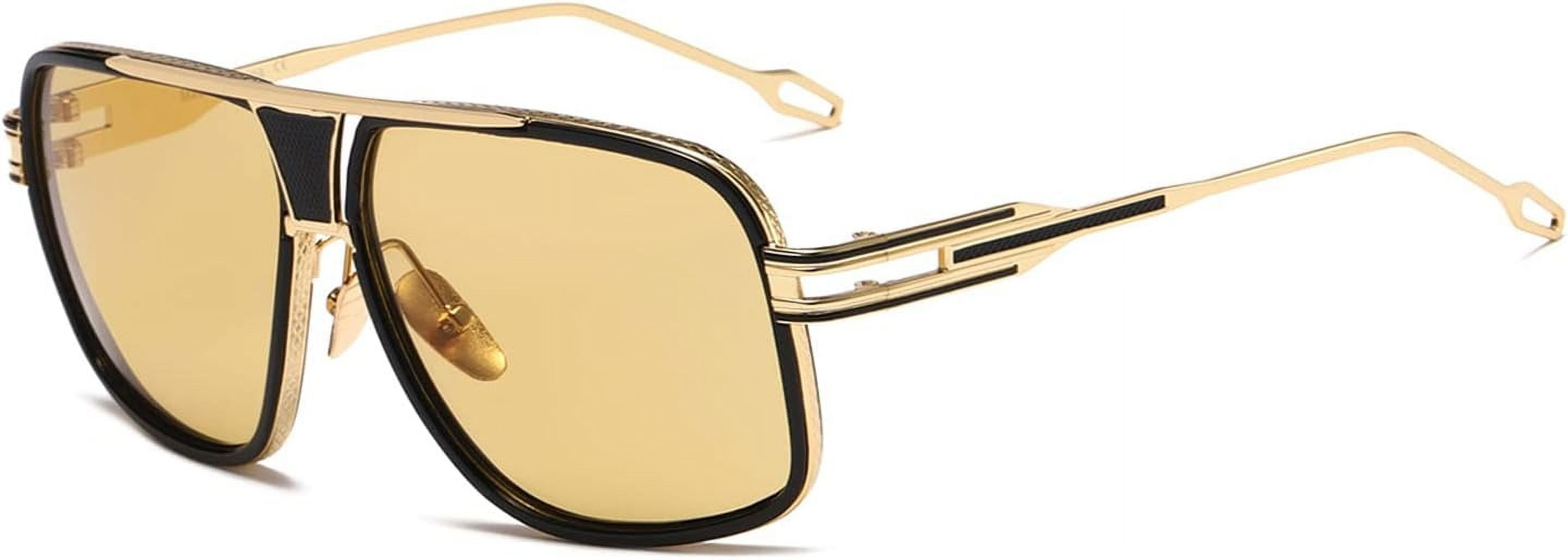 Sunglasses For Men Goggle Alloy Big Frame Metal Punk Style Shield ...