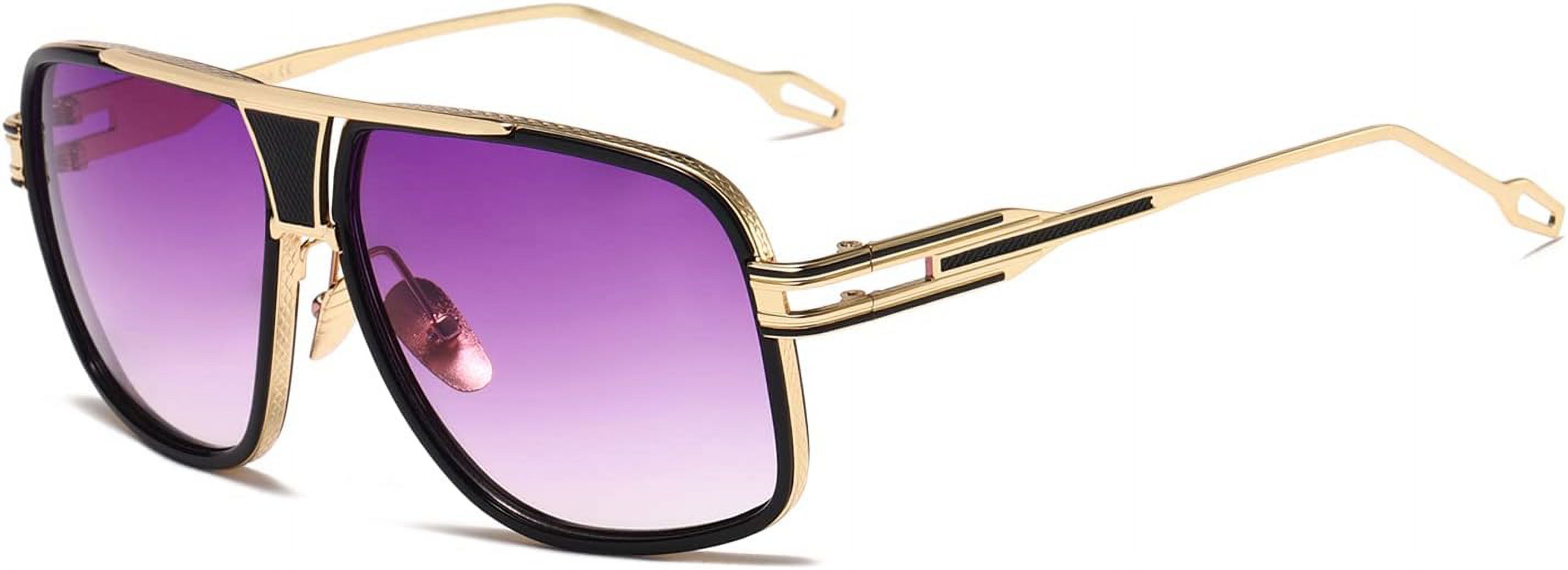 Sunglasses For Men Goggle Alloy Big Frame Metal Punk Style Shield ...