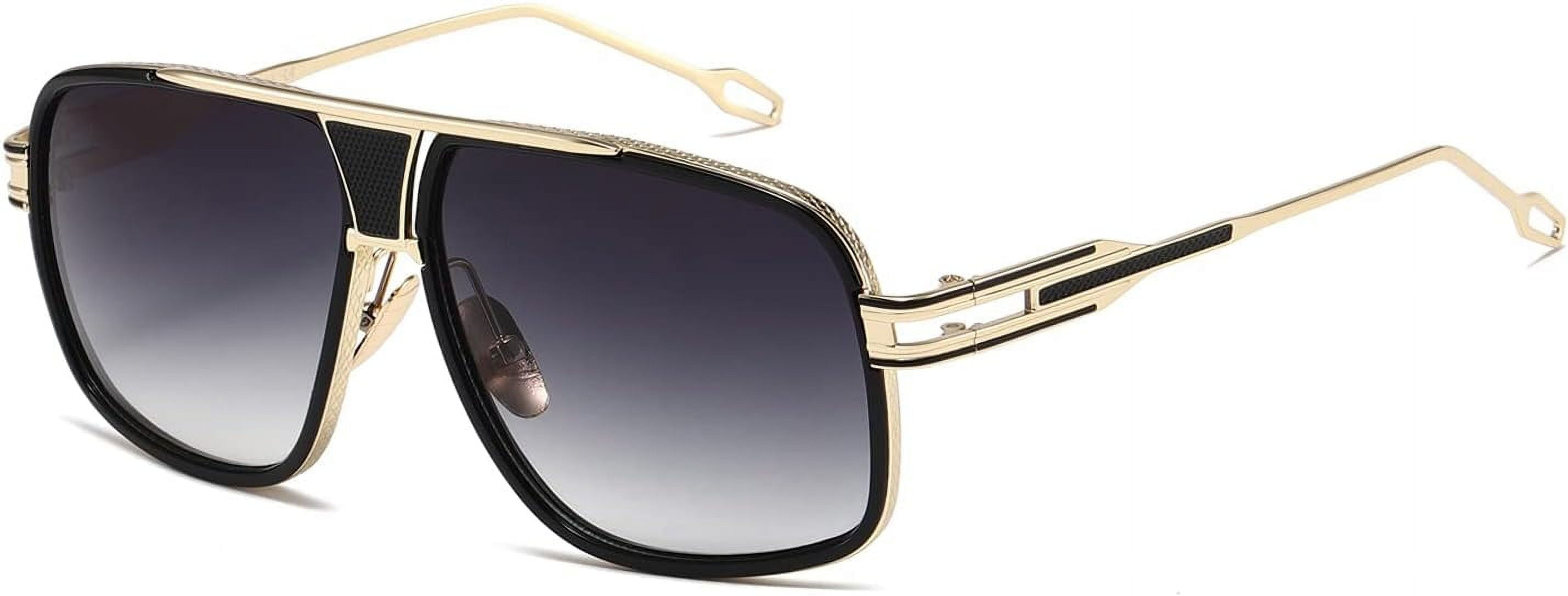 Sunglasses For Men Goggle Alloy Big Frame Metal Punk Style Shield ...