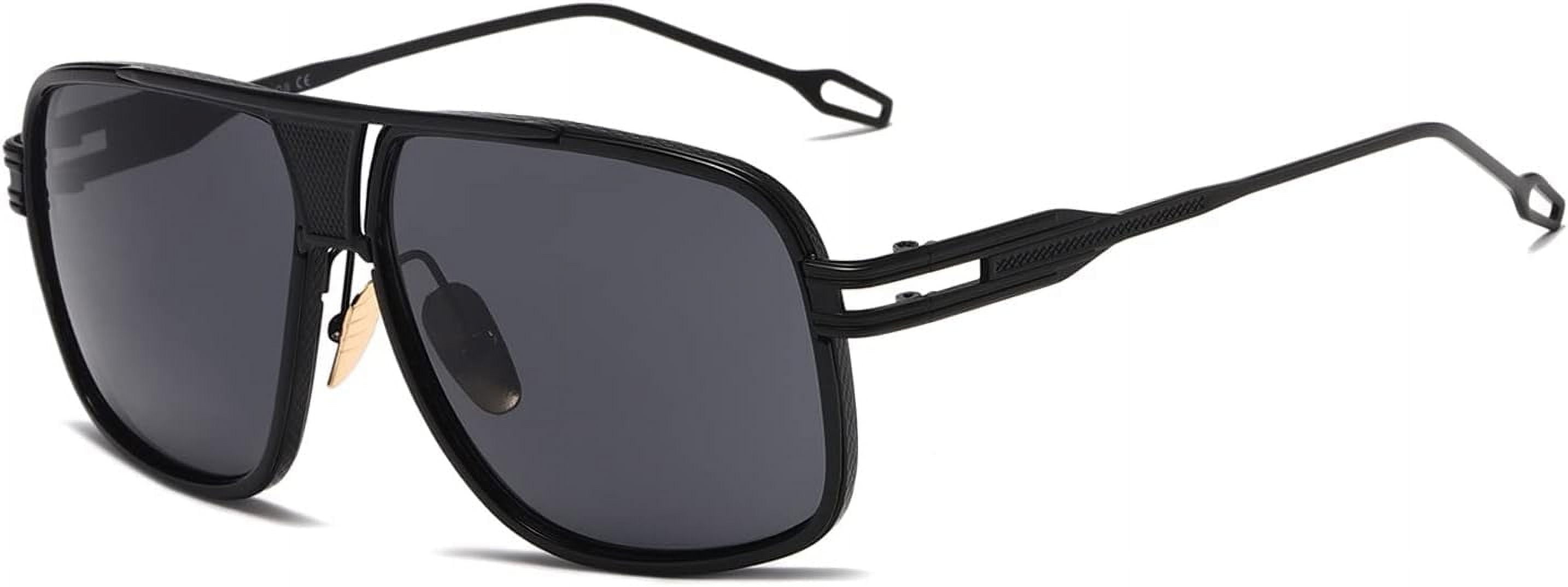 Sunglasses For Men Goggle Alloy Big Frame Metal Punk Style Shield ...