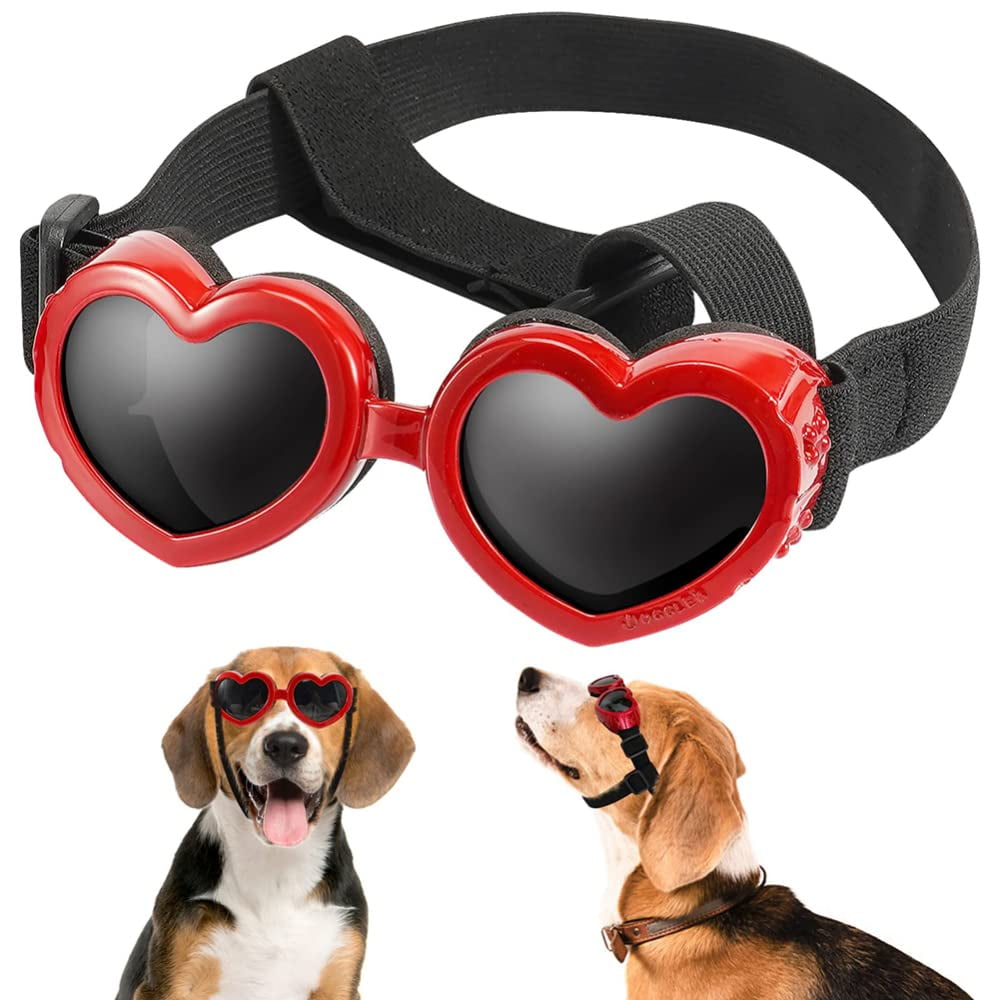 Sunglasses Goggles for Pet Dogs, UV Protection Doggy Sunglasses Love Shaped Fashionable for Pet ...