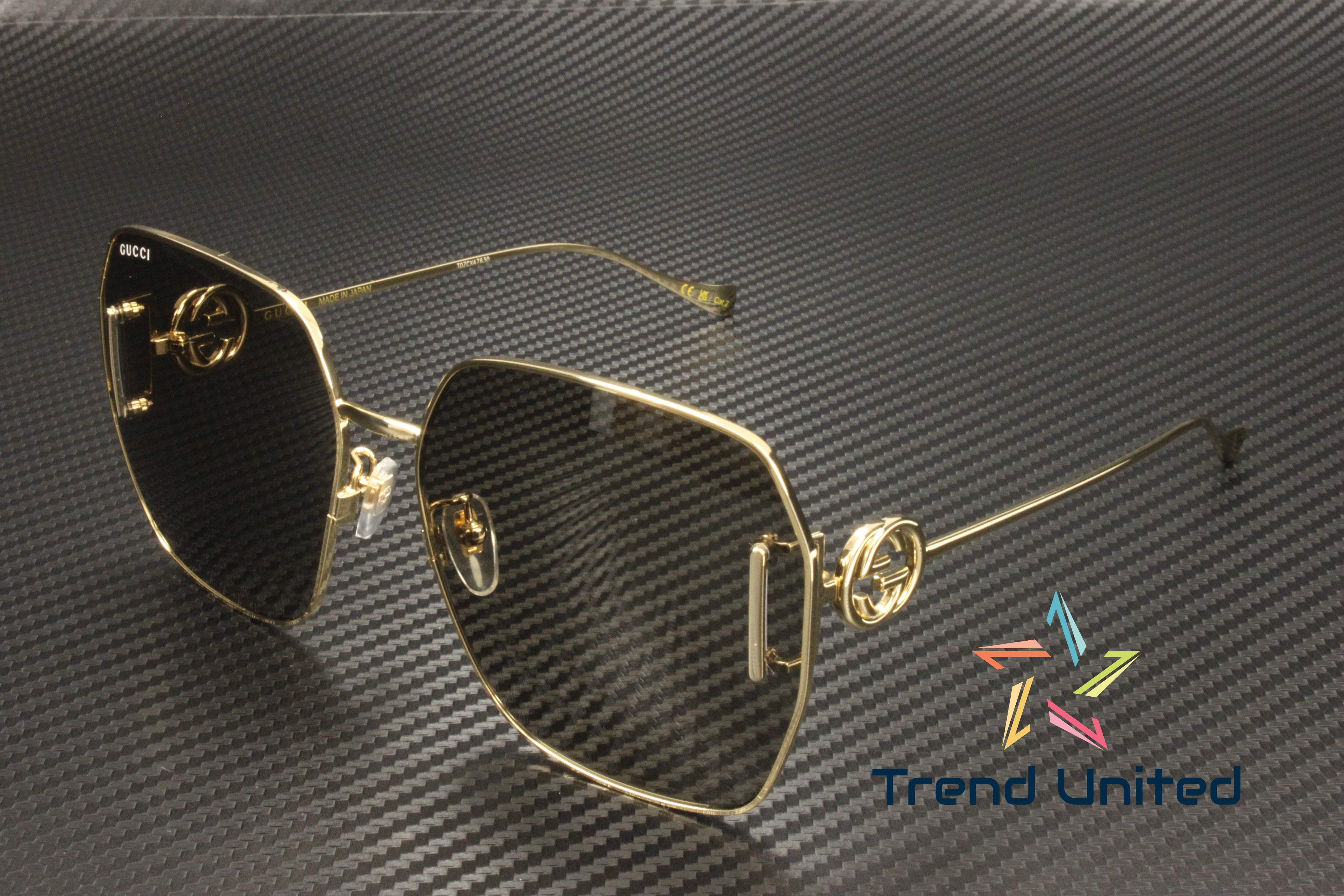Sunglasses Gucci GG 1207 SA- 005 Gold / Brown - Walmart.com