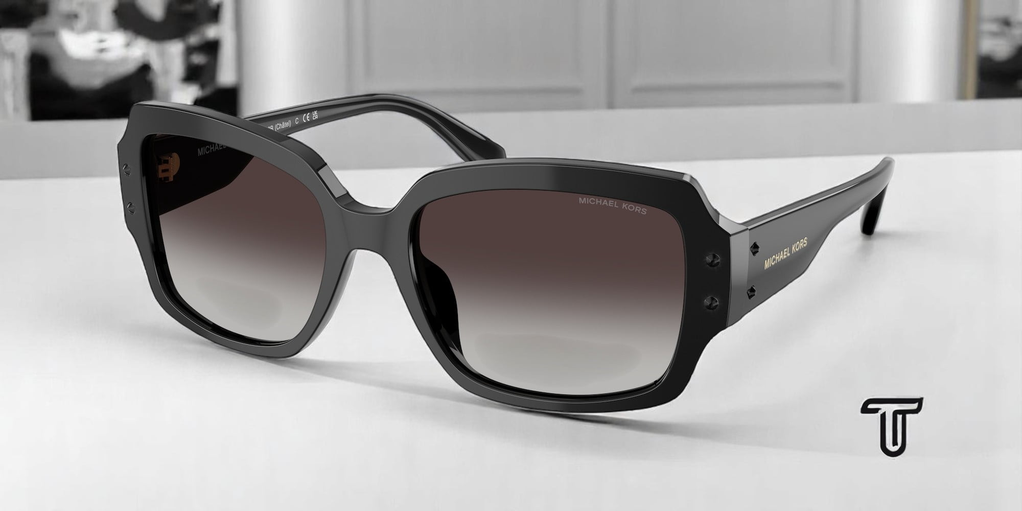 MICHAEL KORS MK2233B 30058G Ch tel Black Dark Grey Grad 55 mm Women's ...