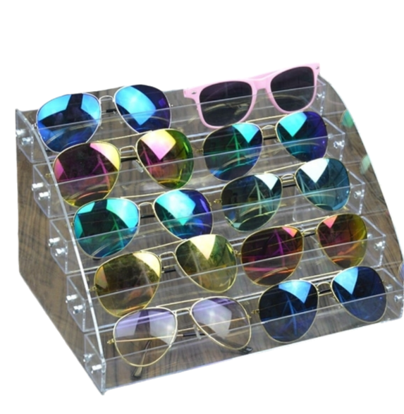 Sunglasses Organizer Clear Eyeglasses Display Case Eyewear Storage Tray ...