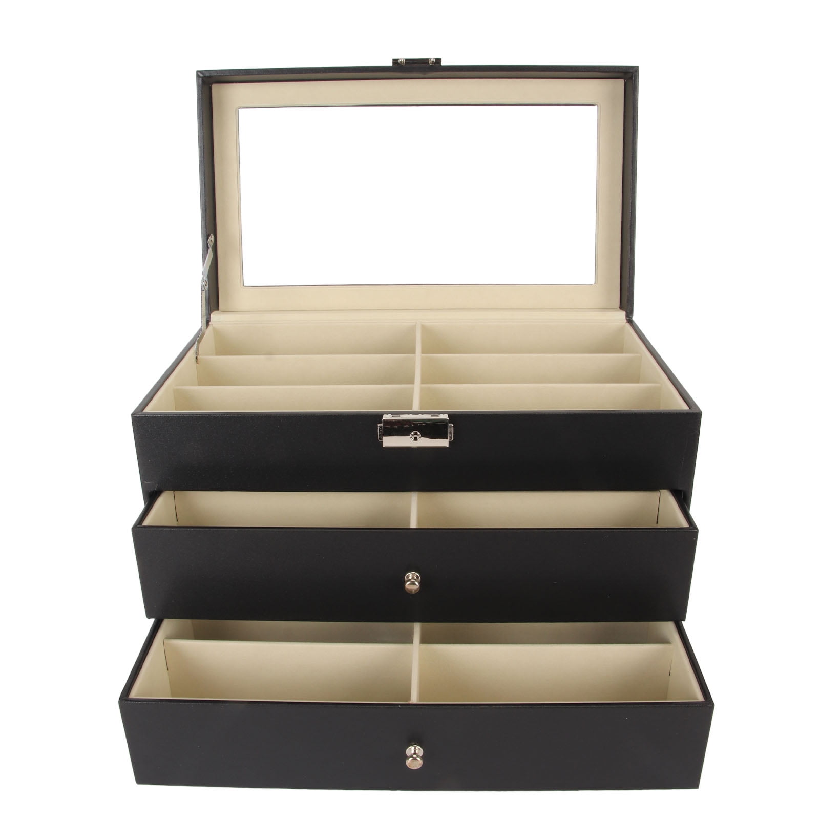 Sunglasses Organizer Multiple 18 Slot 3 Layer Eyeglasses Storage Box ...