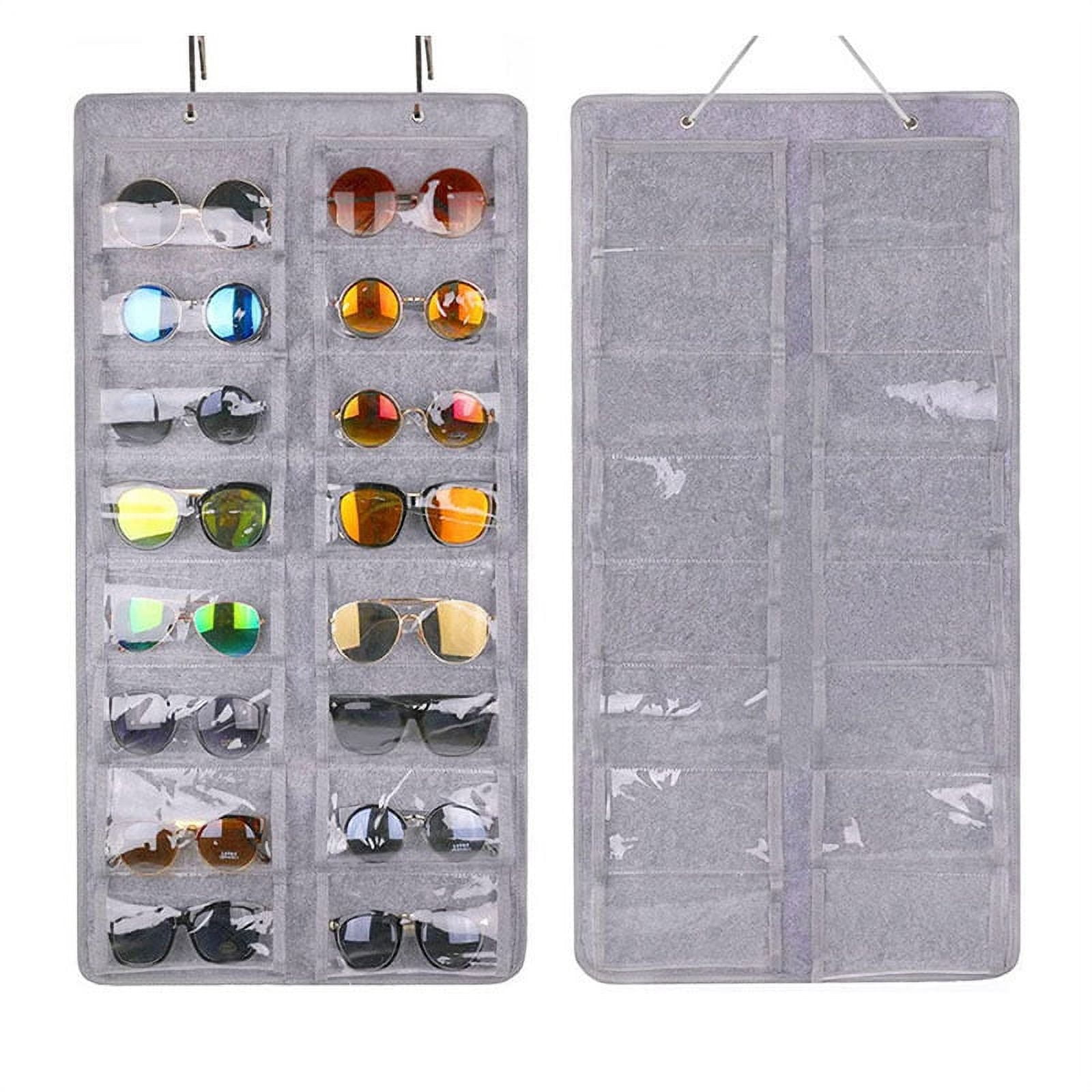 Sunglasses Organizer Storage, Hanging Dust Proof Wall Pocket Glasses ...